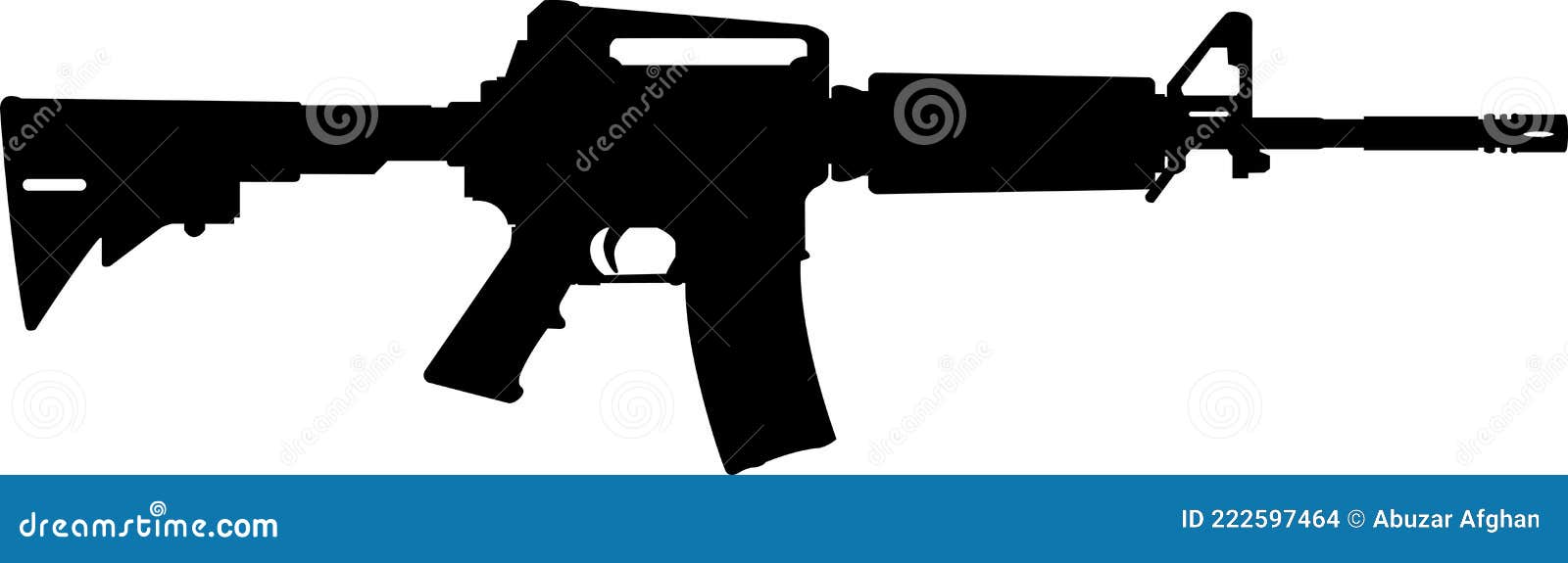 M16 Rifle Gun Machine Gun Image Eps Vector Illustration Royalty-Free ...