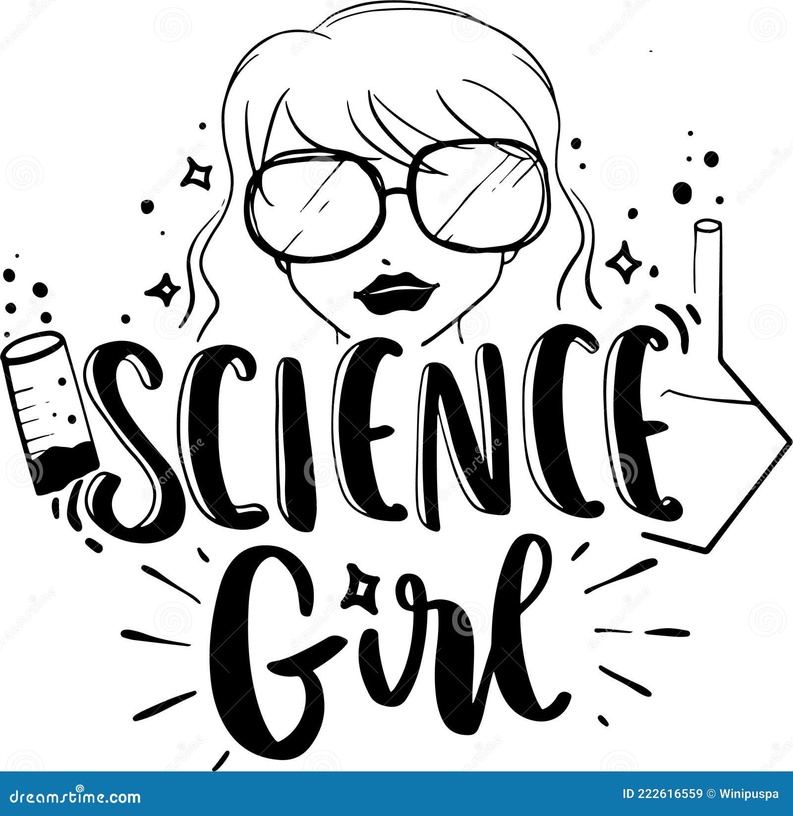 Science Girl Lettering Quotes Stock Vector - Illustration of disease ...