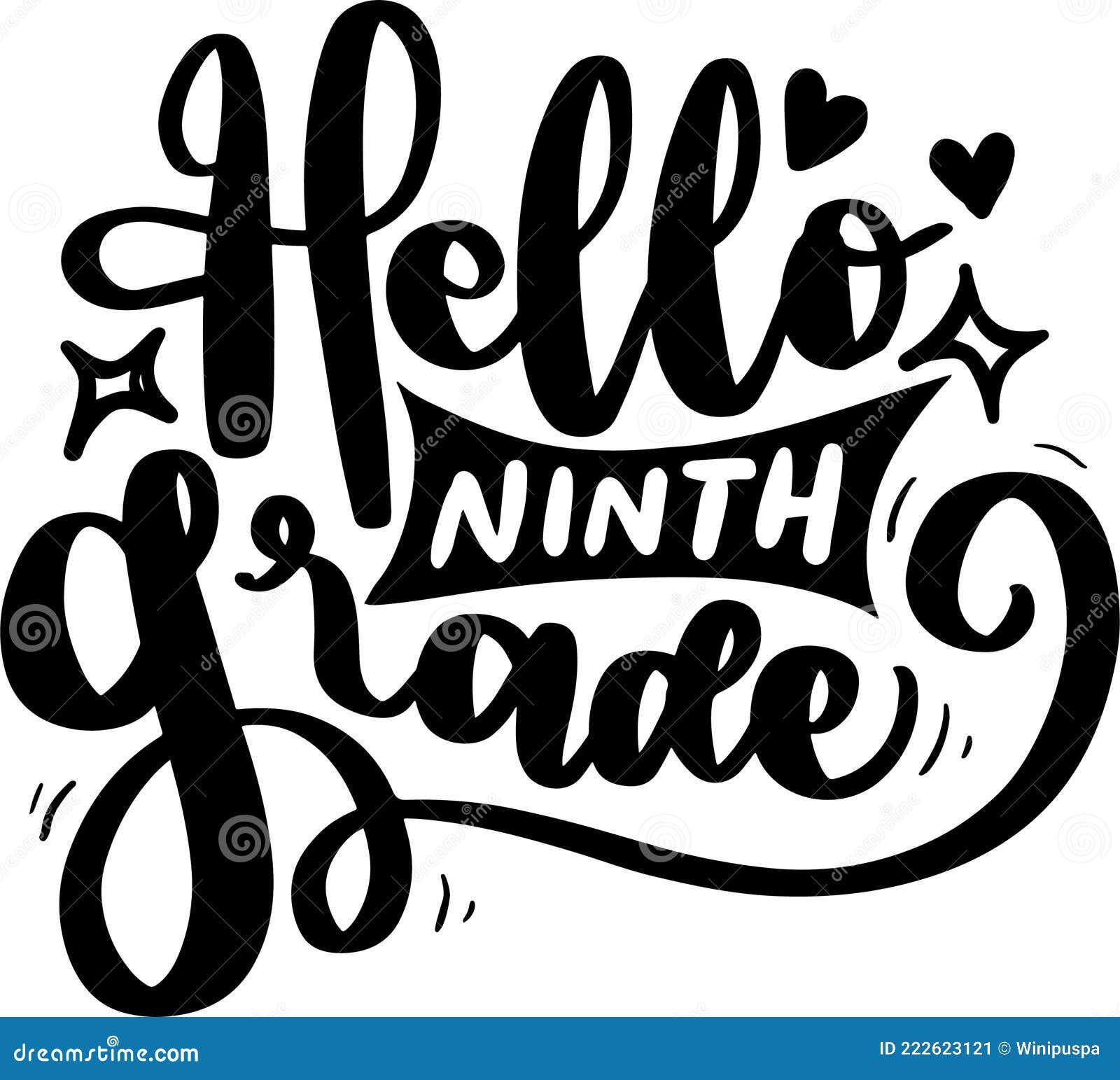 Hello Ninth Grade stock vector. Illustration of chalk - 222623121