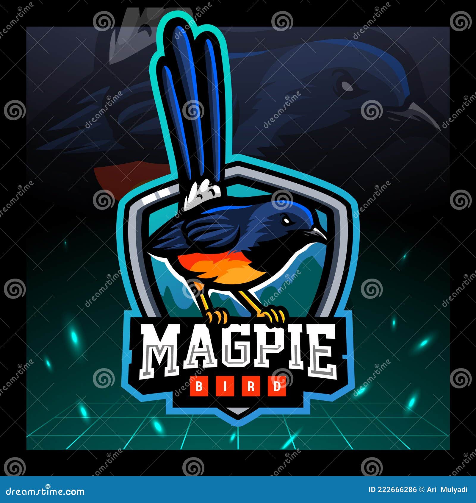 Two Magpies Bird Silhouette, Animal Logo Vector Illustration ...