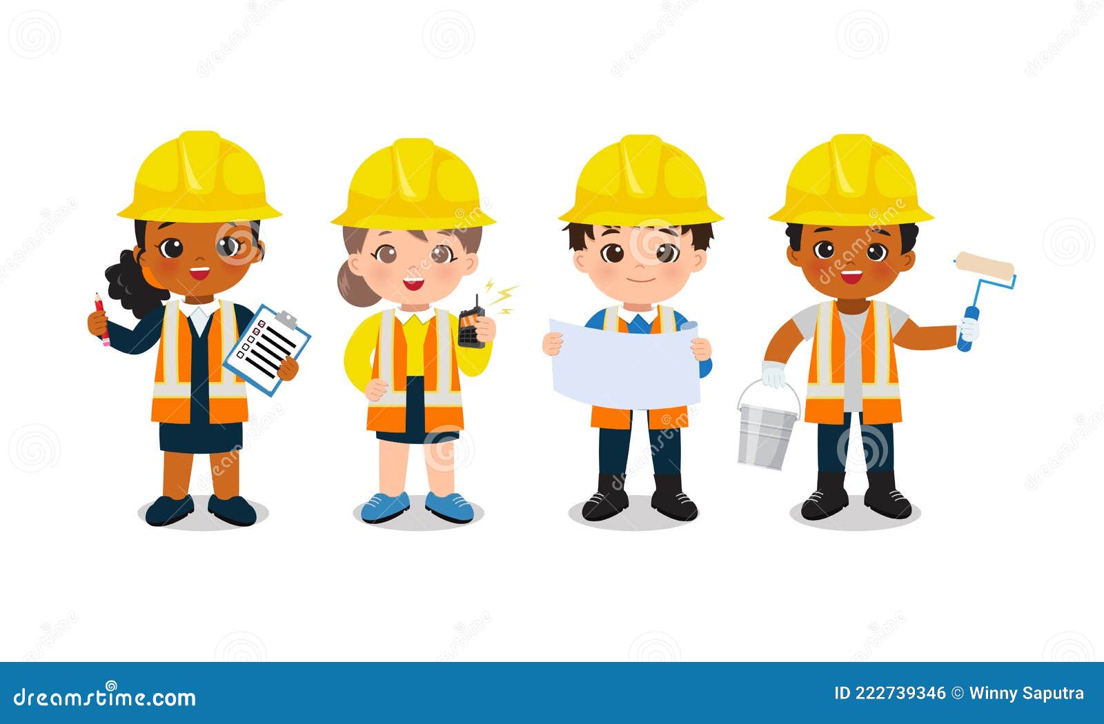 Engineer Builder. Character Illustration Isolated On White Background ...