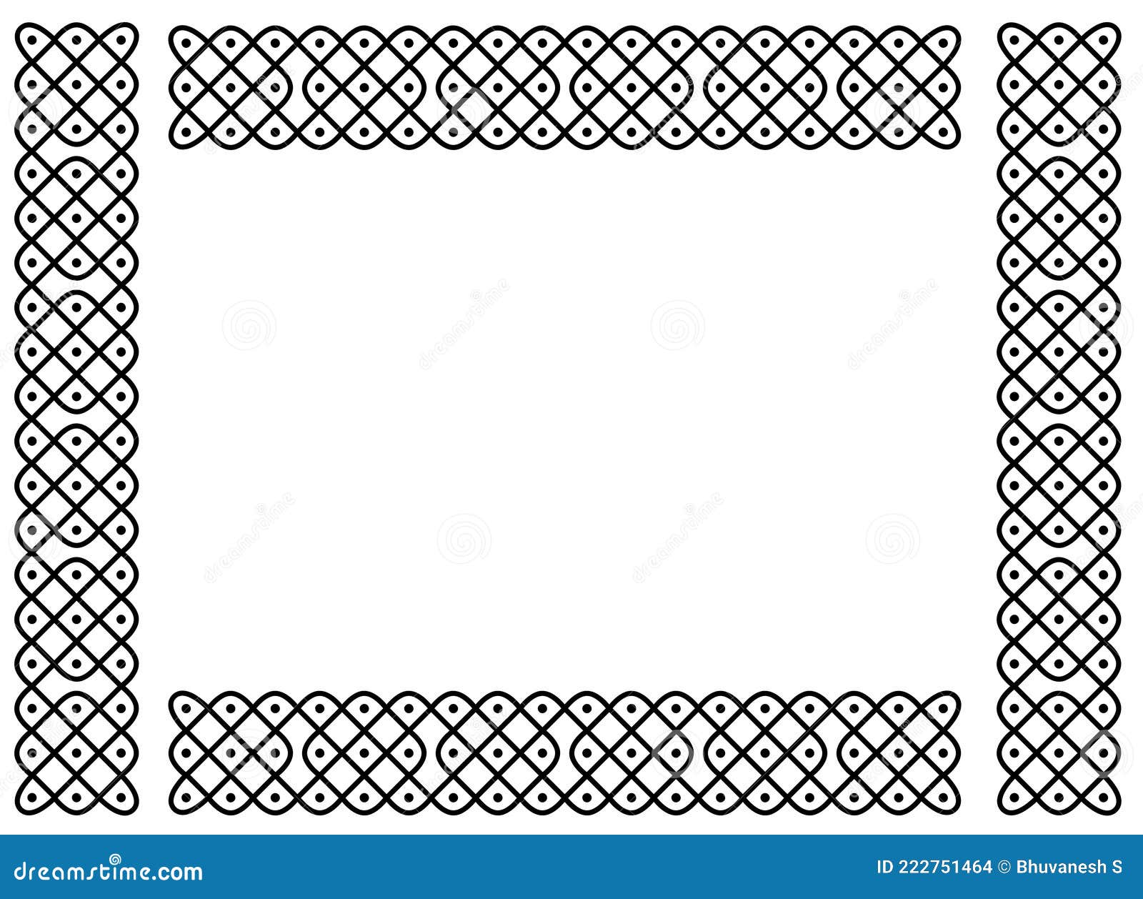Rectangle Border Design Concept Of Rangoli Or Kolam Design With Floral ...