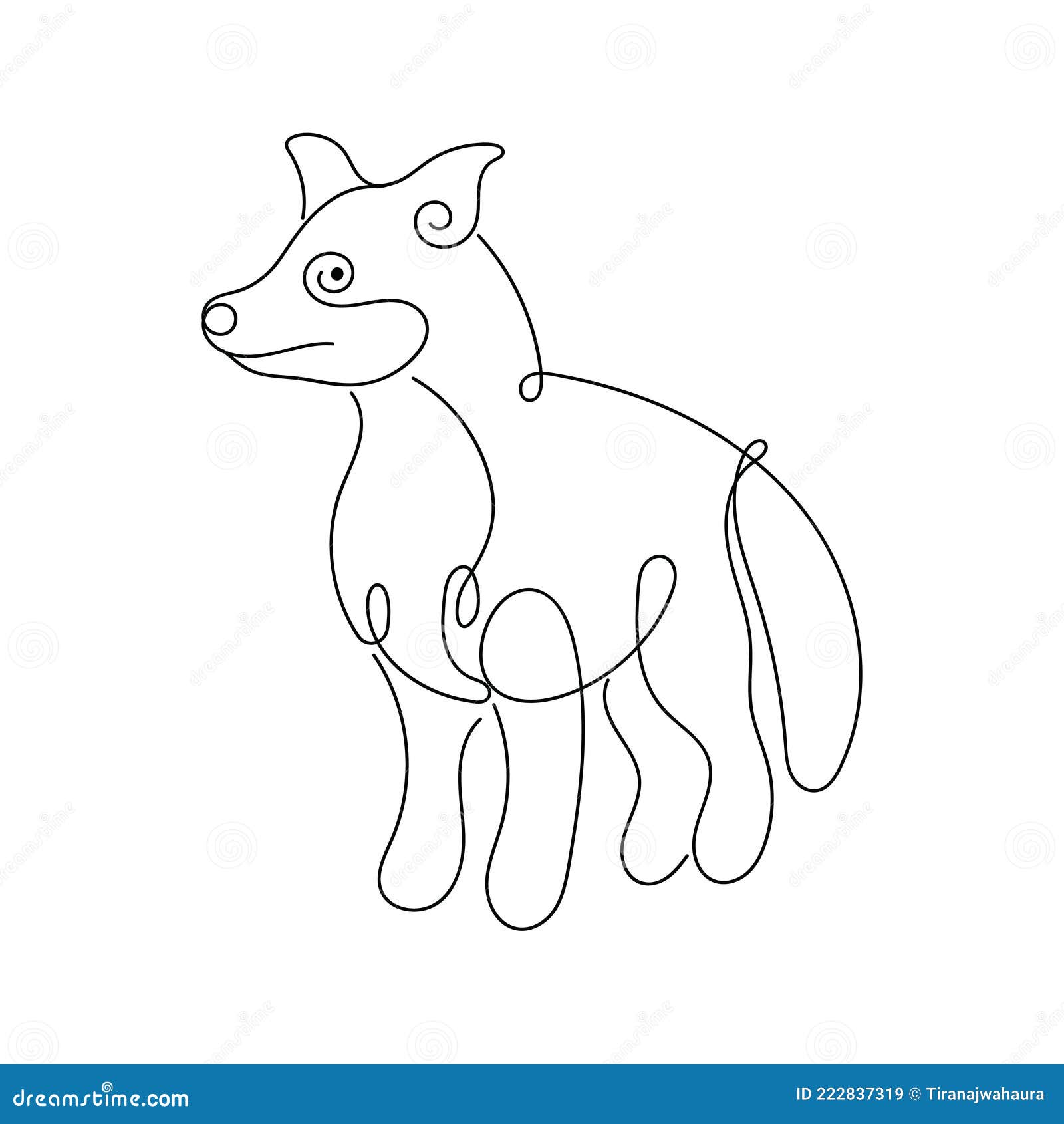 Abstract Minimalist Fox Line Art Vector Illustration Stock Vector ...