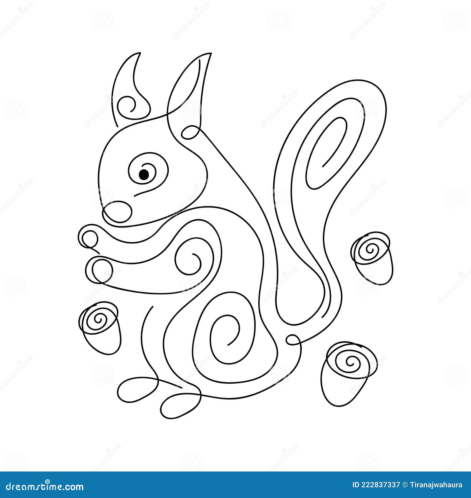 Squirrel Minimalist Line Art Vector Illustration Stock Vector ...