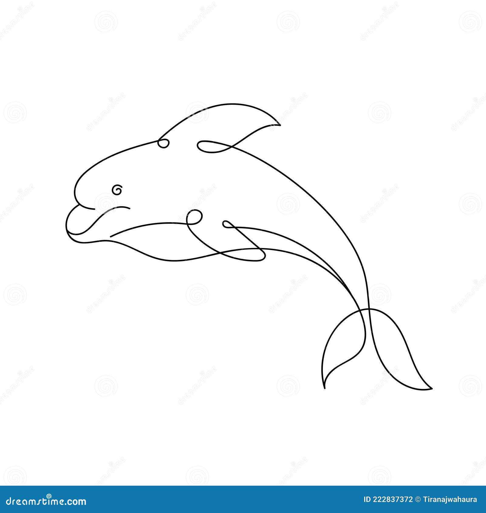 Dolphins Line Art Vector Illustration Stock Vector - Illustration of ...