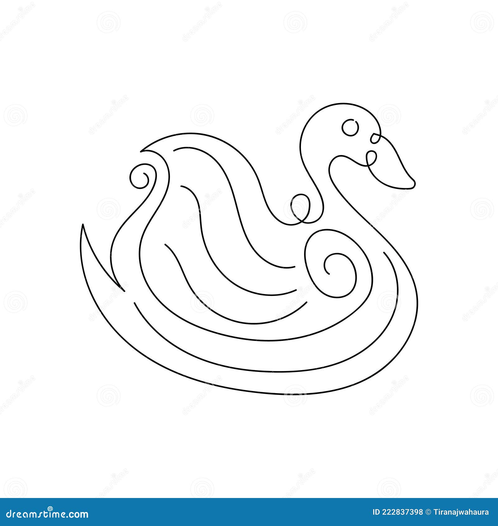 Goose Abstract Minimalist Line Art Vector Illustration Stock Vector ...