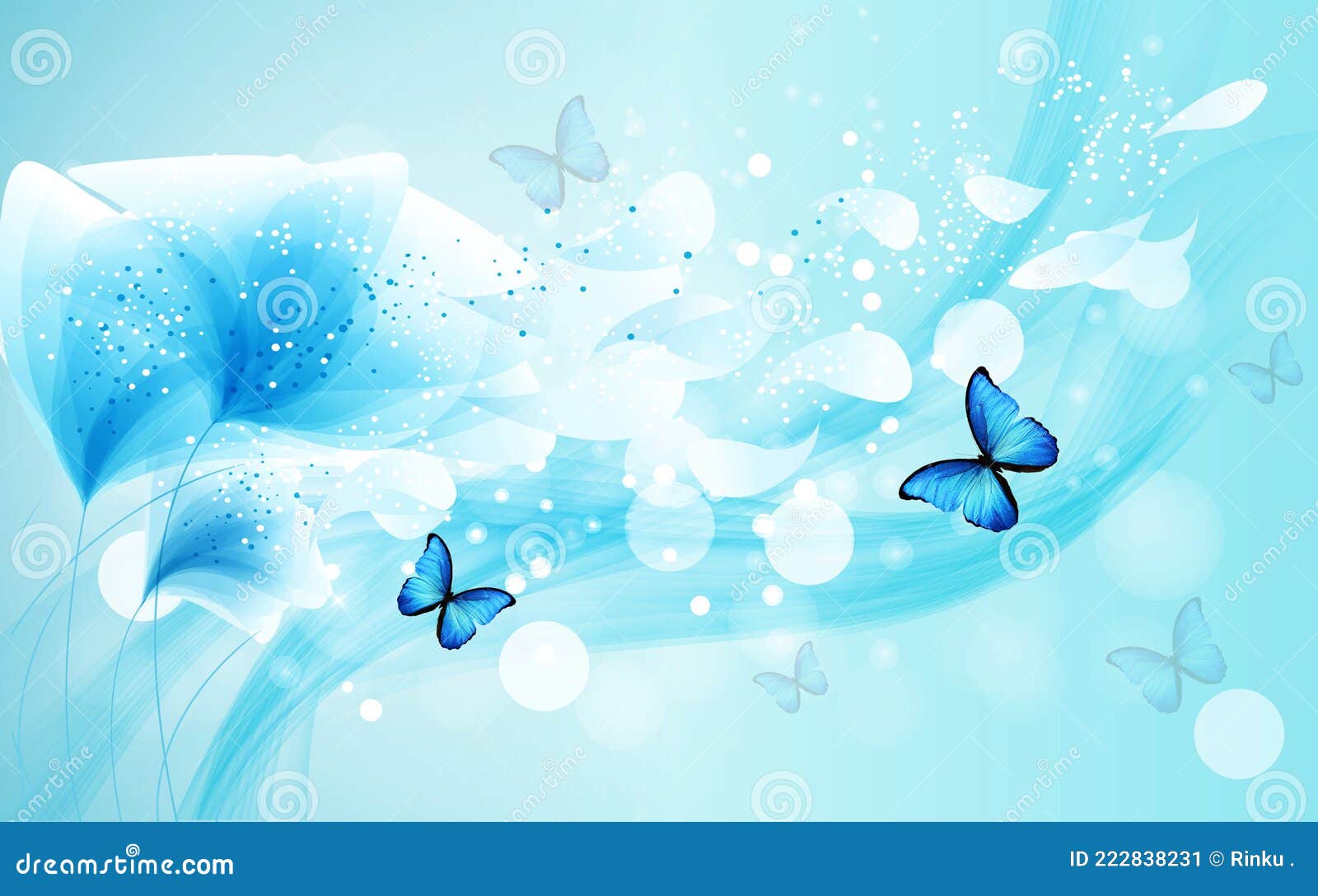 Custom 3D Light Cyan Wall Mural Wallpaper - Image Stock Illustration ...
