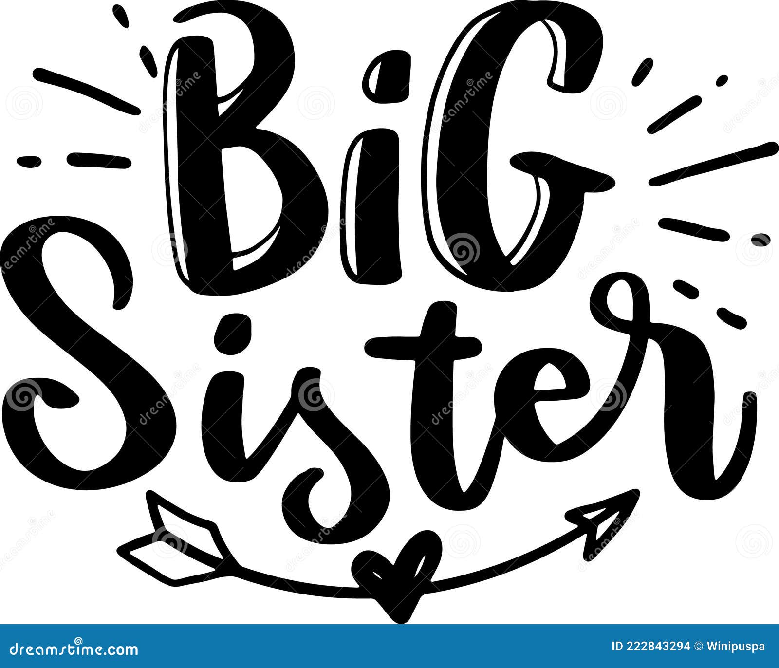 Big Sister Lettering Quotes Stock Vector - Illustration of poster, like ...