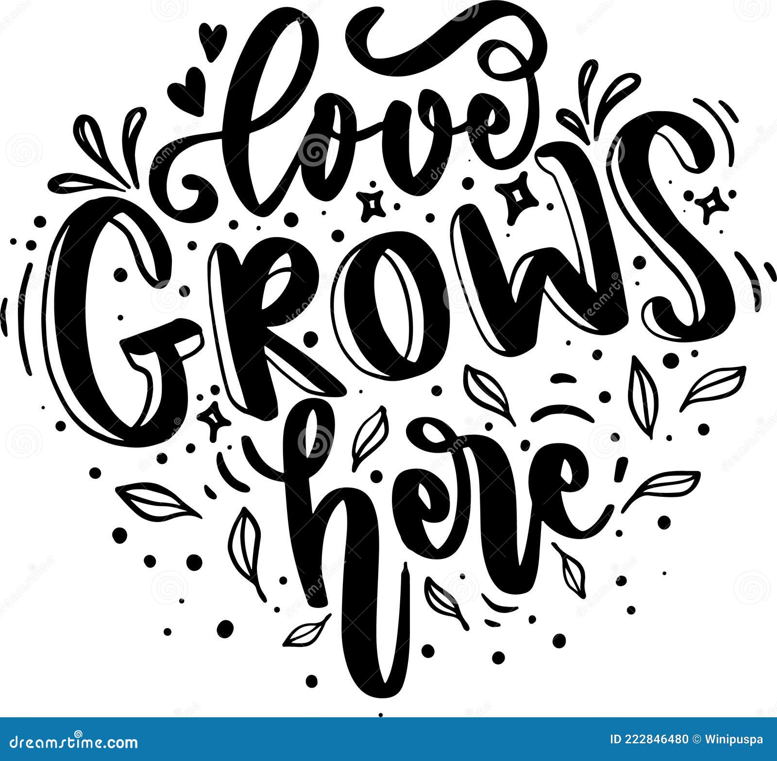 Love Grows Here stock vector. Illustration of element - 222846480