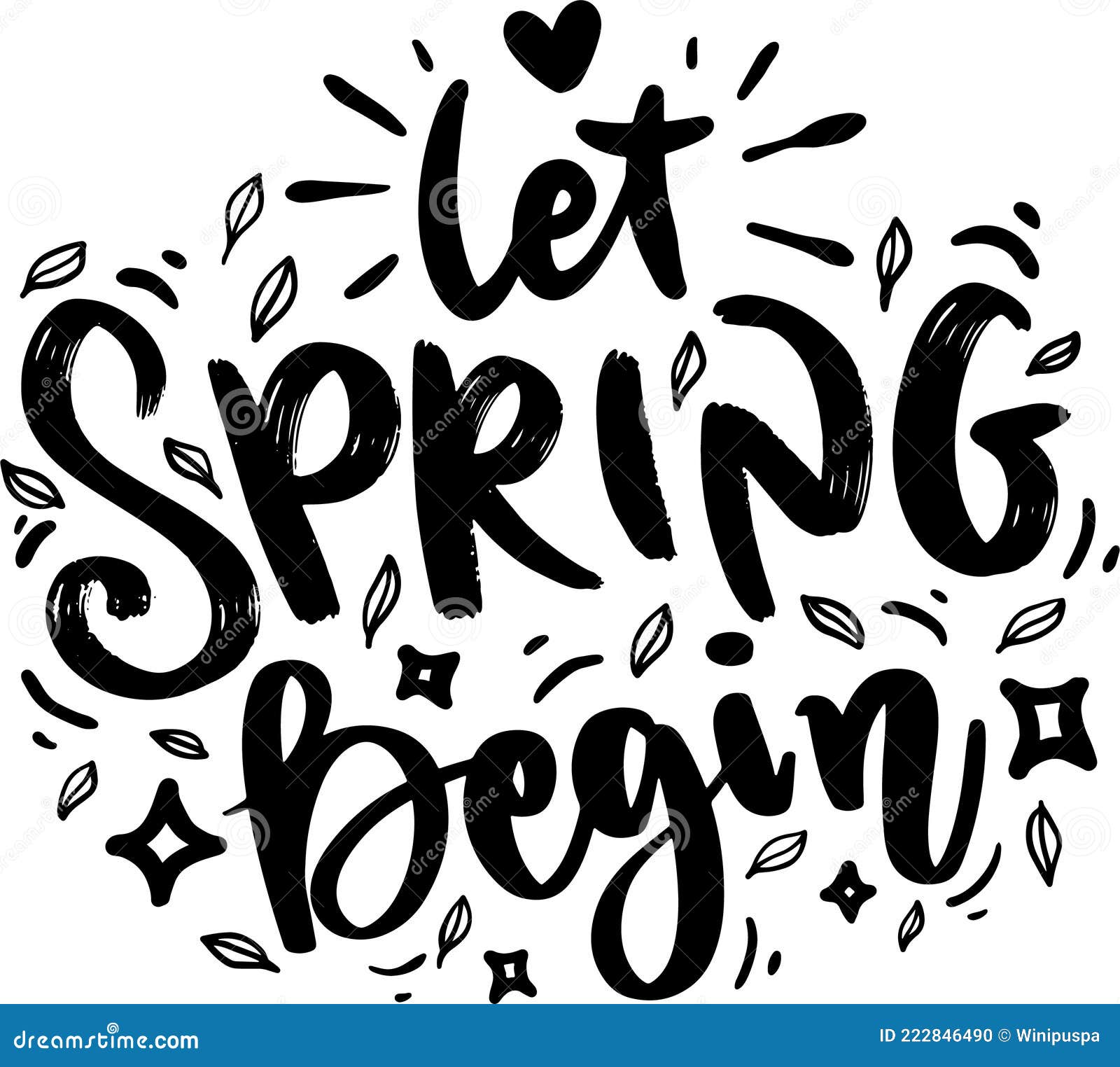 Let Spring Begin stock vector. Illustration of graphic - 222846490