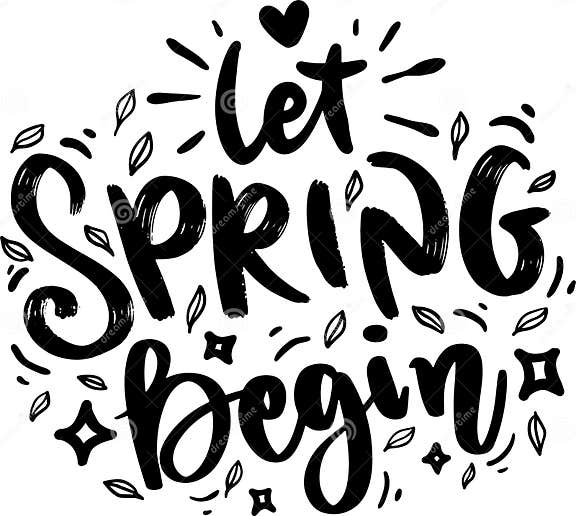 Let Spring Begin stock vector. Illustration of graphic - 222846490