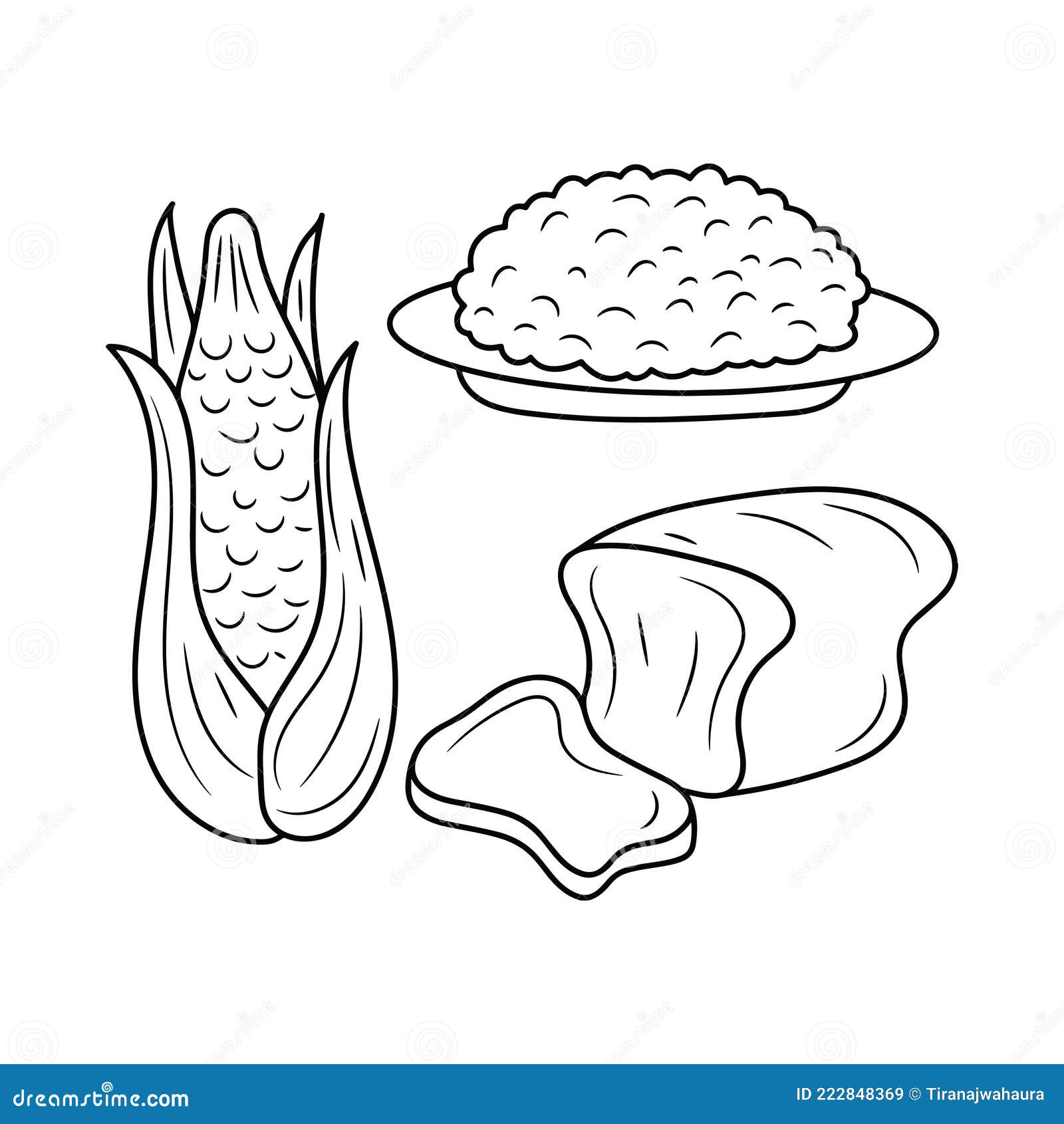 Simple Carbohydrate Food, Grain Food Vector Illustration Stock Vector ...