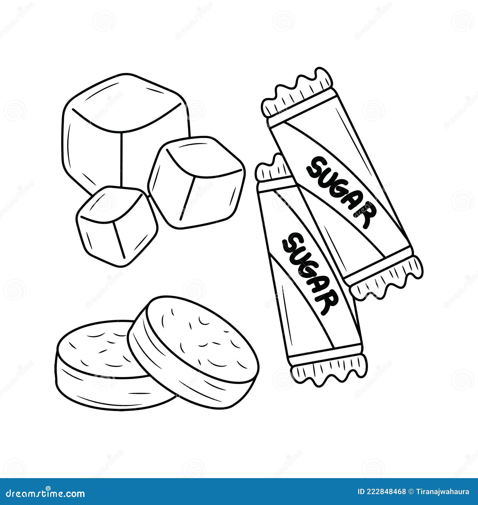 Sugar Icon Set Simple Hand Drawn Vector Illustration Stock Vector ...