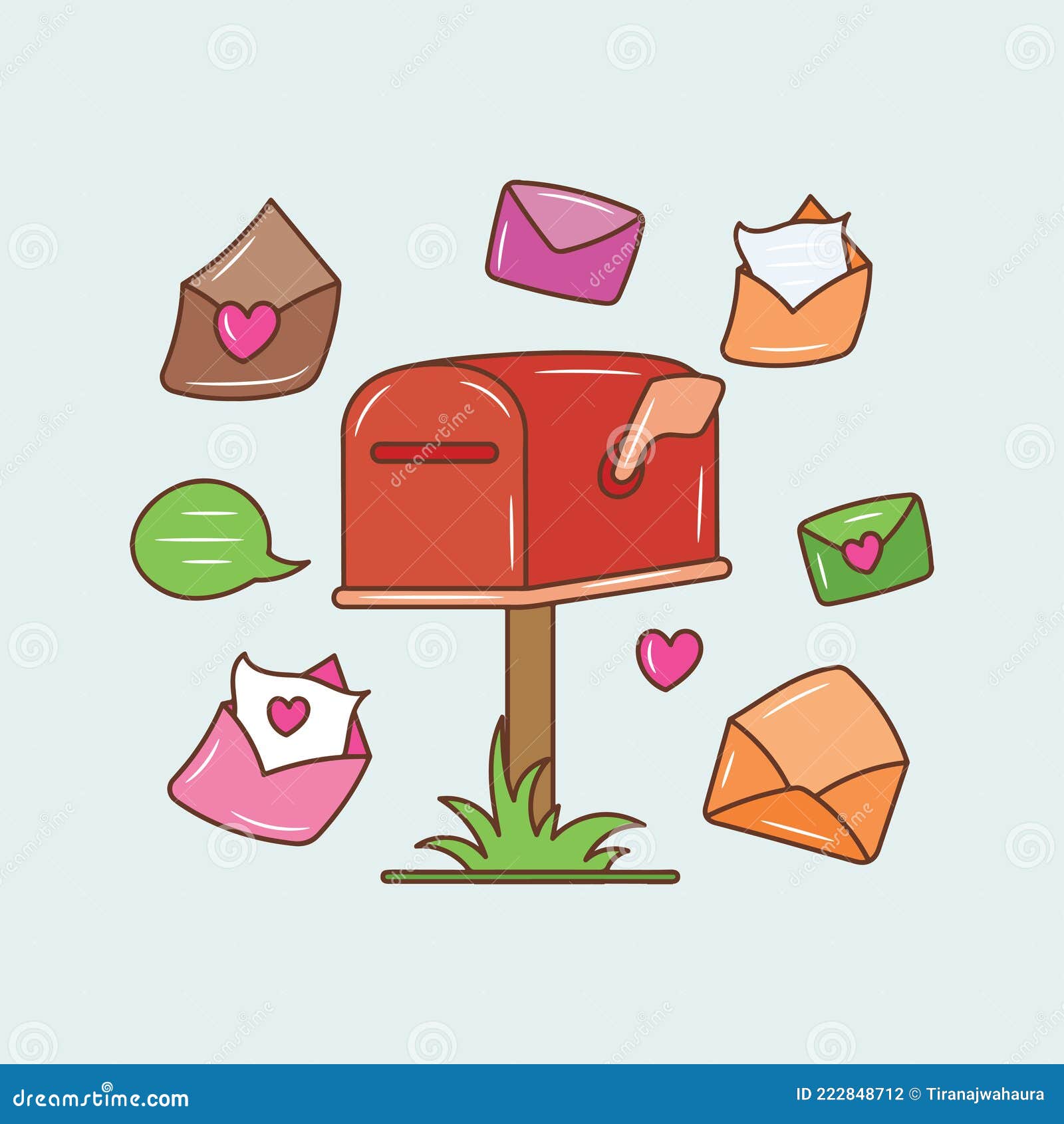 Mailbox Colored Doodle Mailing Vector Illustration Stock Vector ...