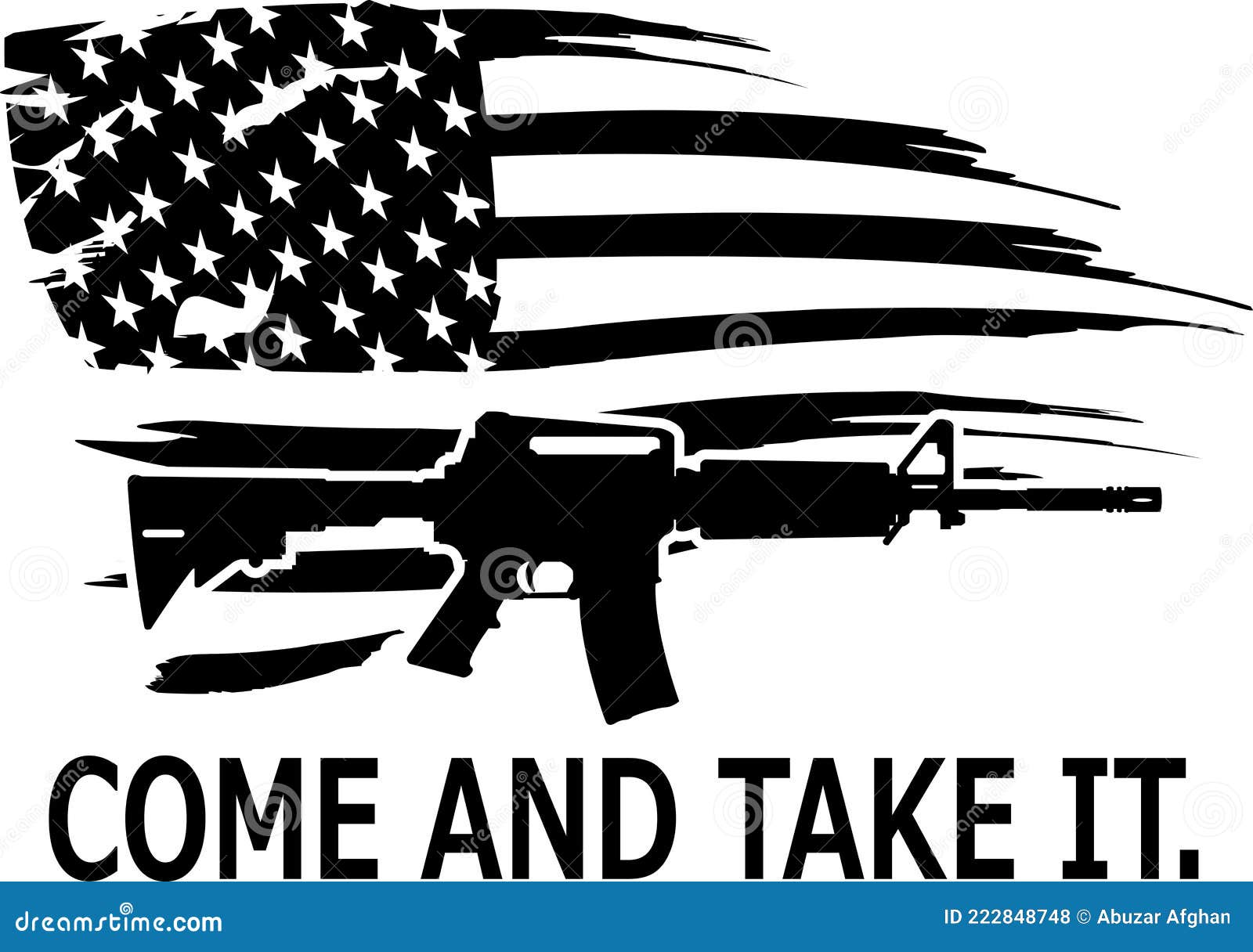 M16 with American Flag Usa Flag Eps Vector with Image Come and Take it ...