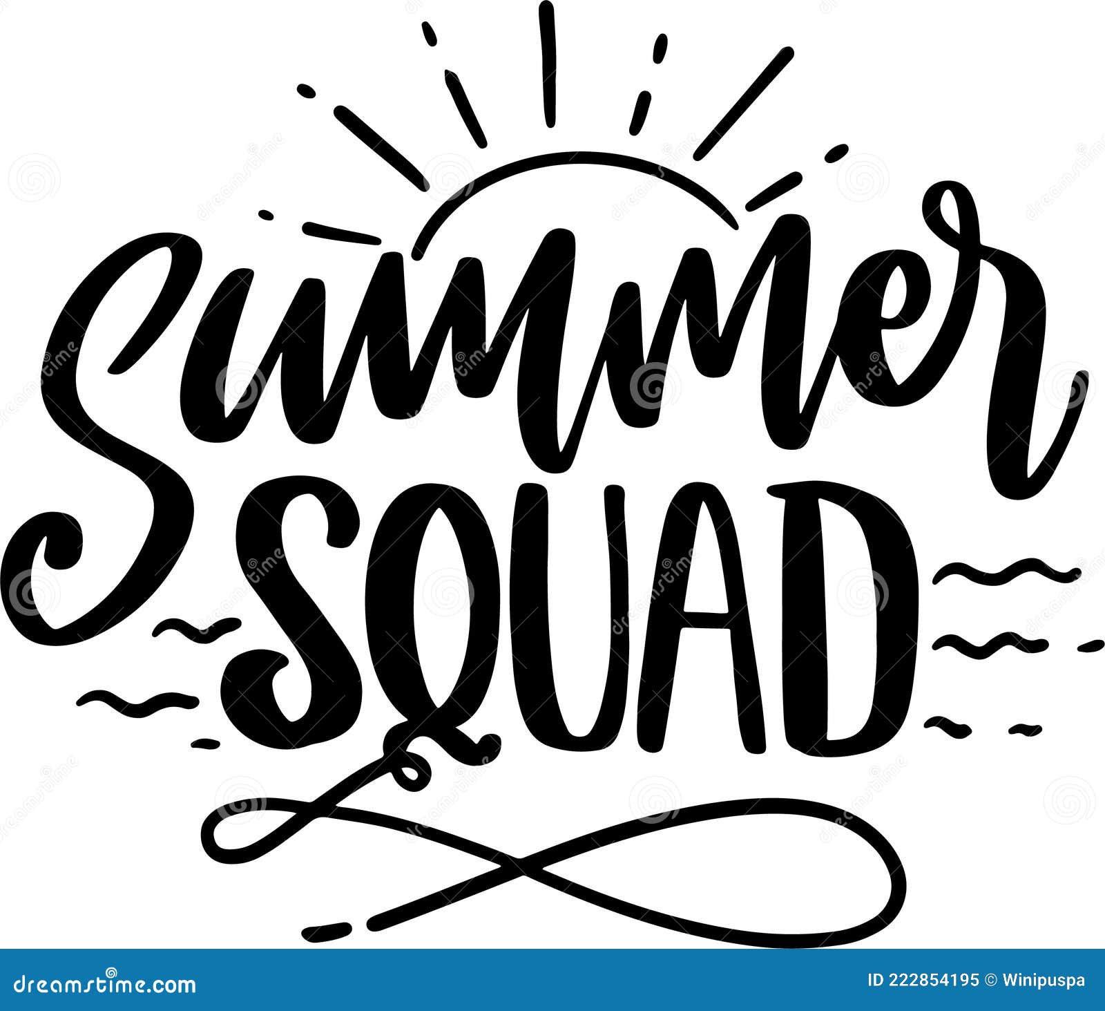 Summer Squad Lettering Quotes Stock Vector - Illustration of ...
