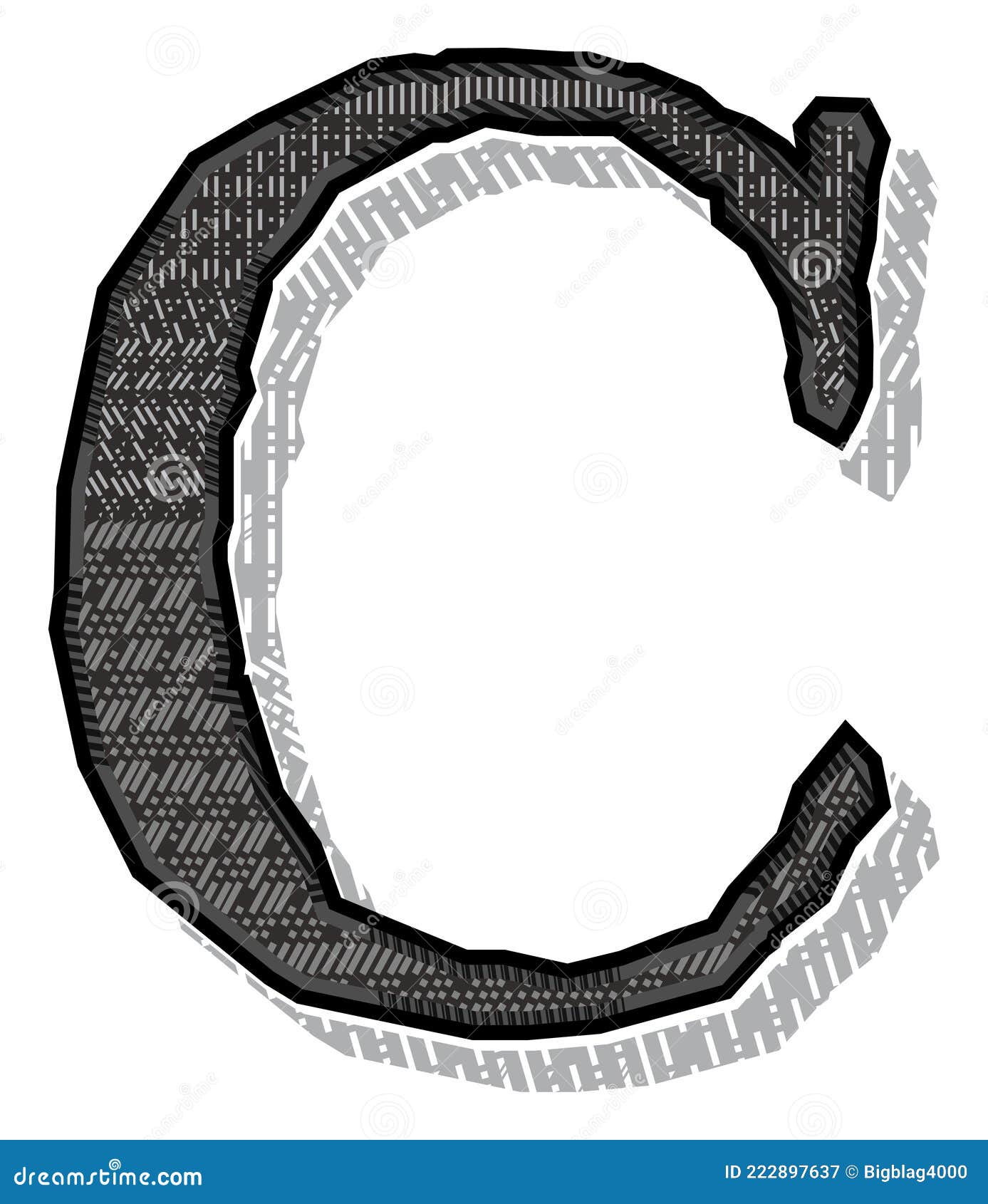 Vector Geometric Patterned Letter.Art Font. Stock Vector - Illustration ...