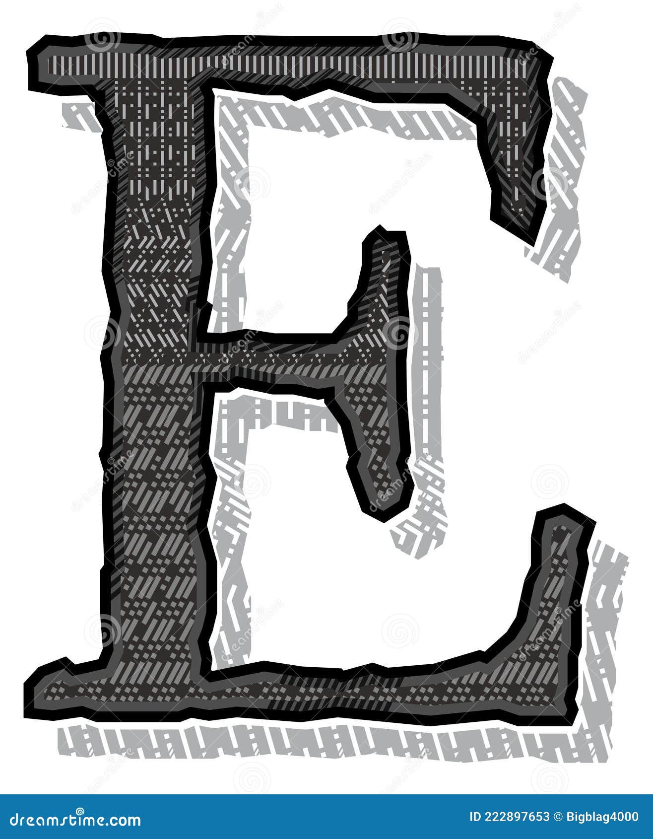 Vector Geometric Patterned Letter.Art Font. Stock Vector - Illustration ...