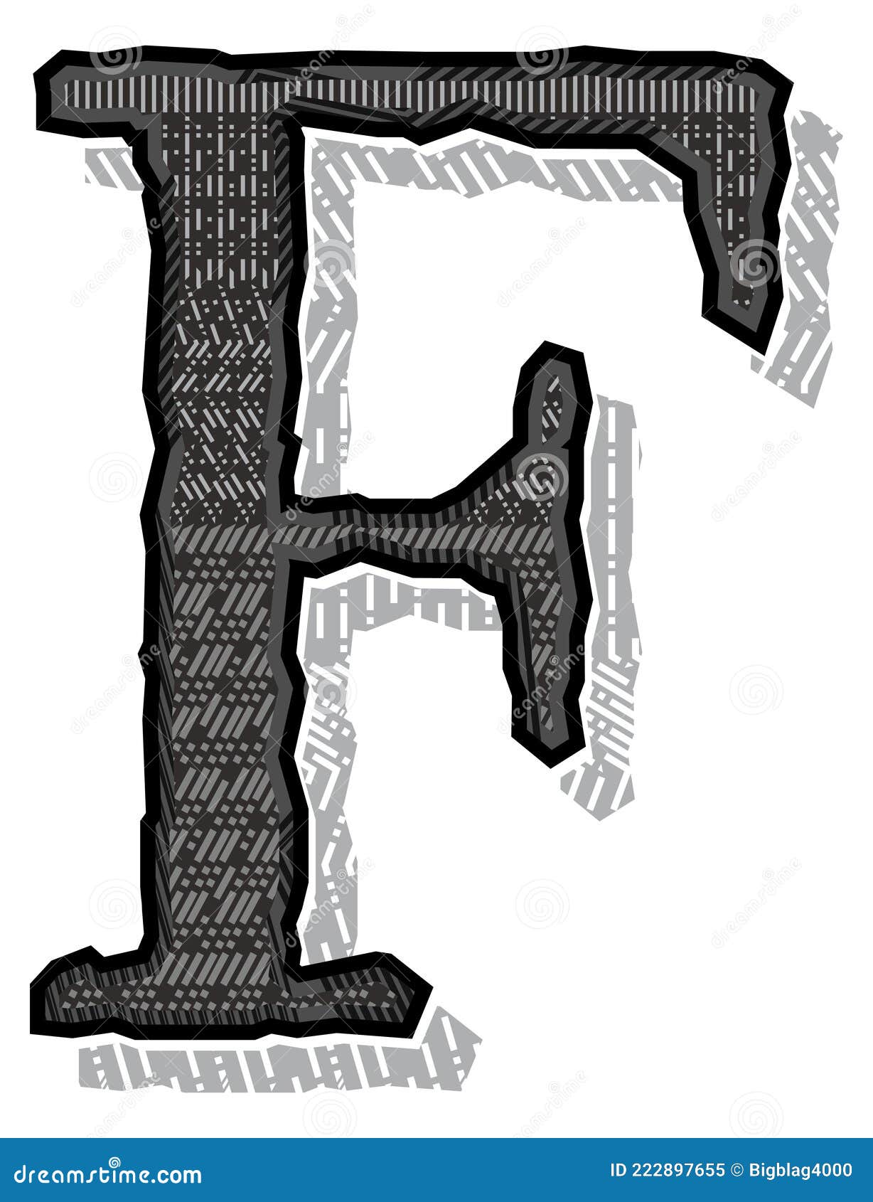 Vector Geometric Patterned Letter.Art Font. Stock Vector - Illustration ...