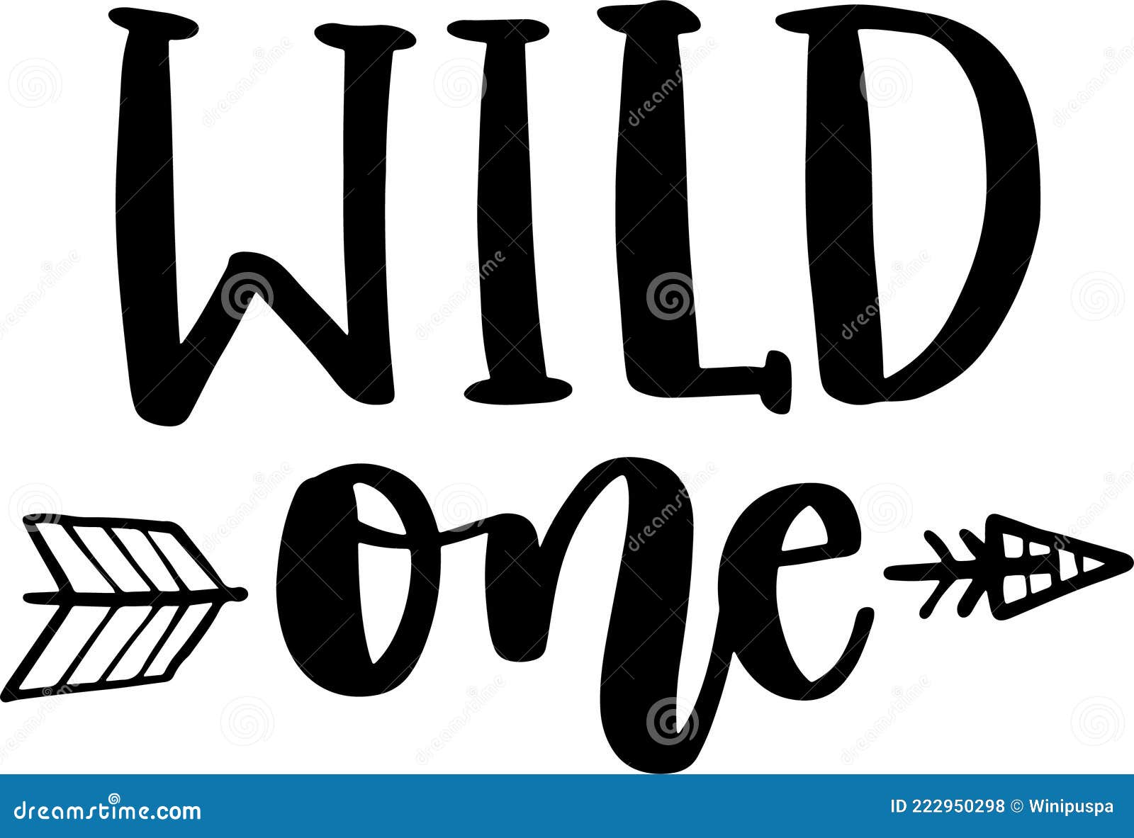 Wild One Lettring Quotes stock vector. Illustration of decor - 222950298