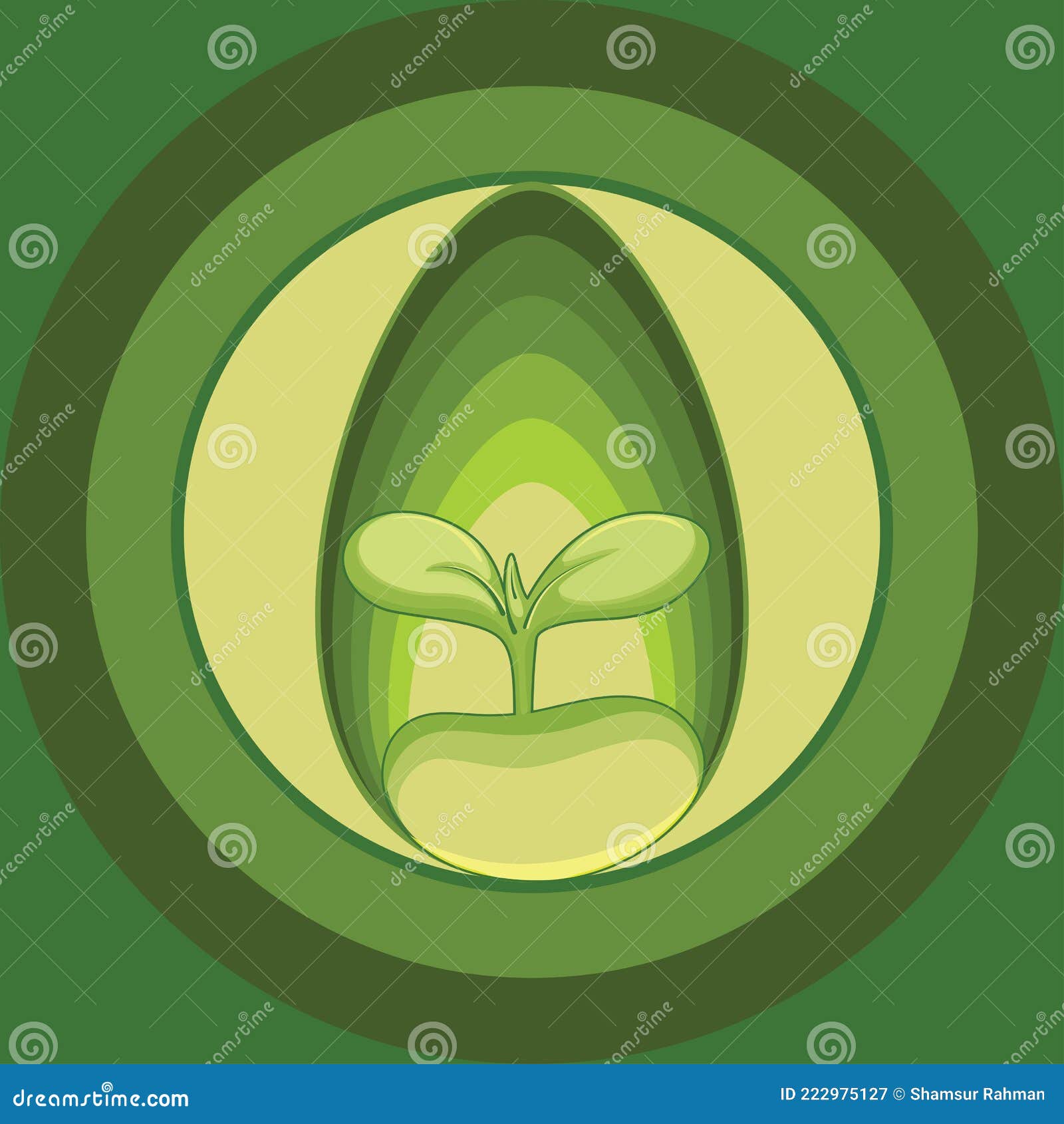 Planting Seed Sprout in Ground. Symbol Grow Sapling. Green Fresh Plant ...