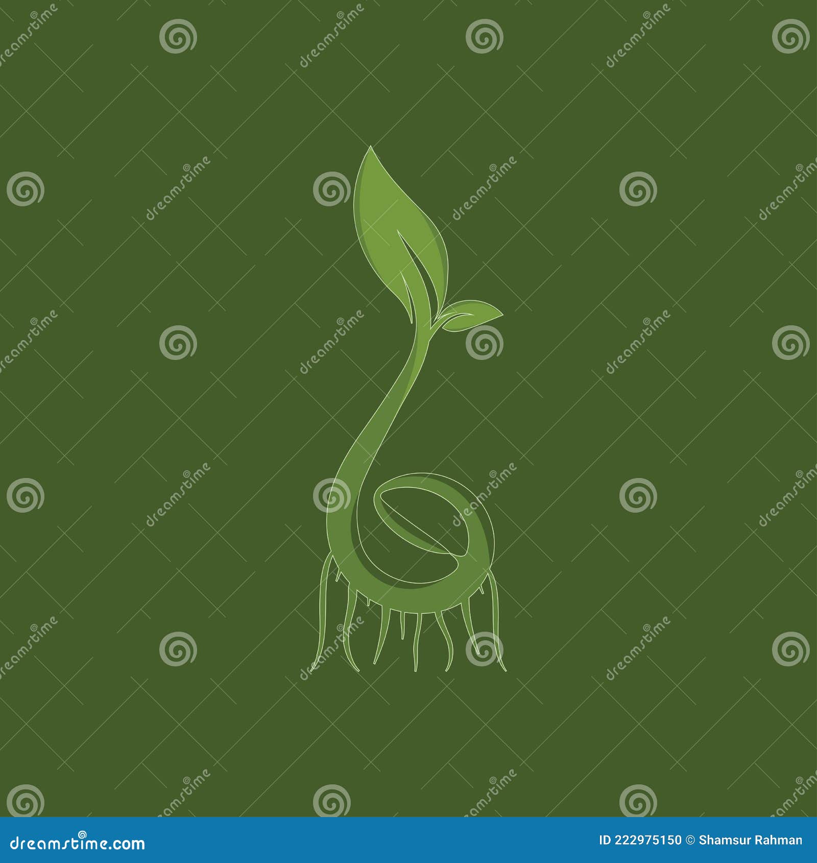 Planting Seed Sprout in Ground. Symbol Grow Sapling. Green Fresh Plant ...