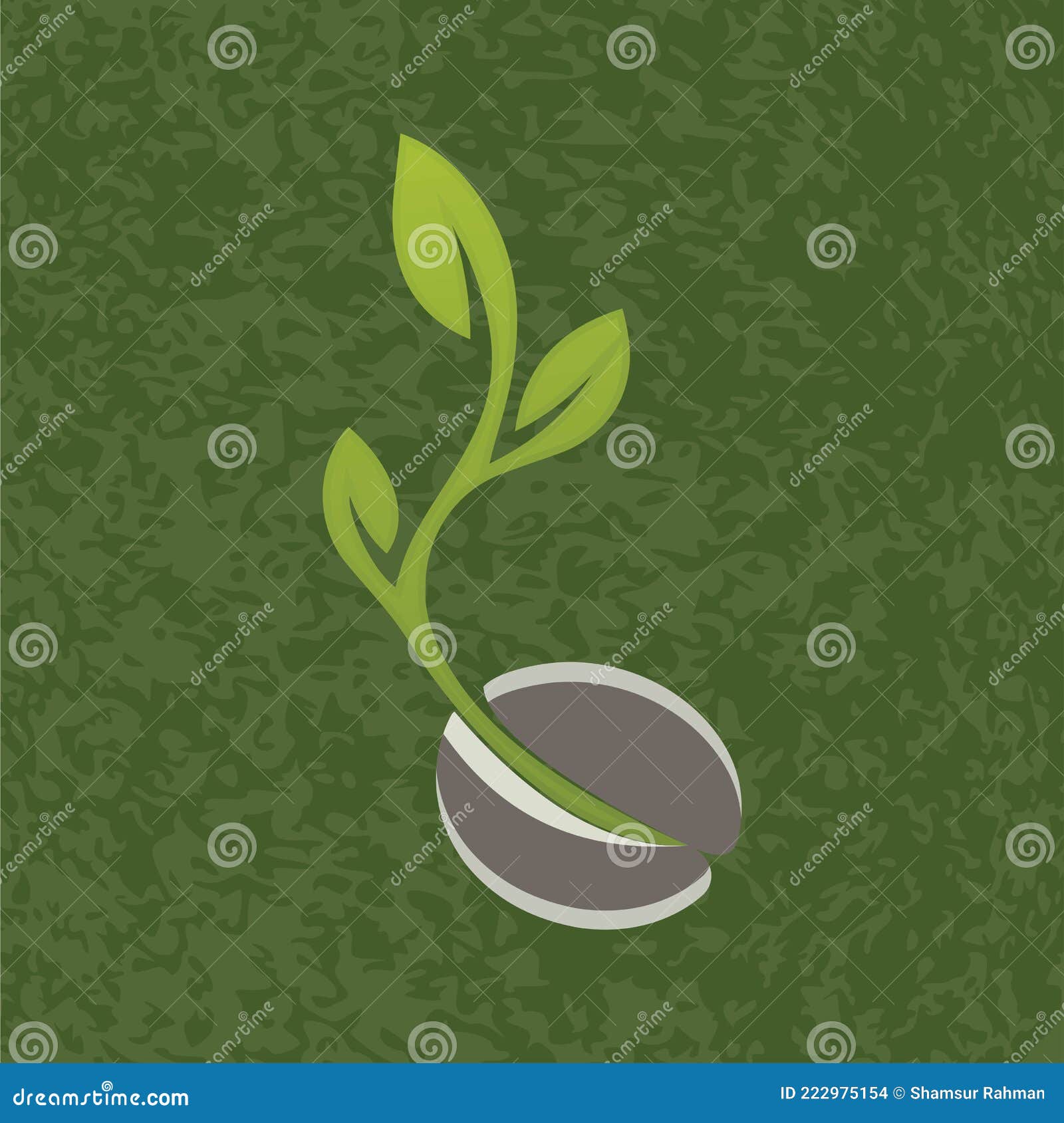 Planting Seed Sprout in Ground. Symbol Grow Sapling. Green Fresh Plant ...