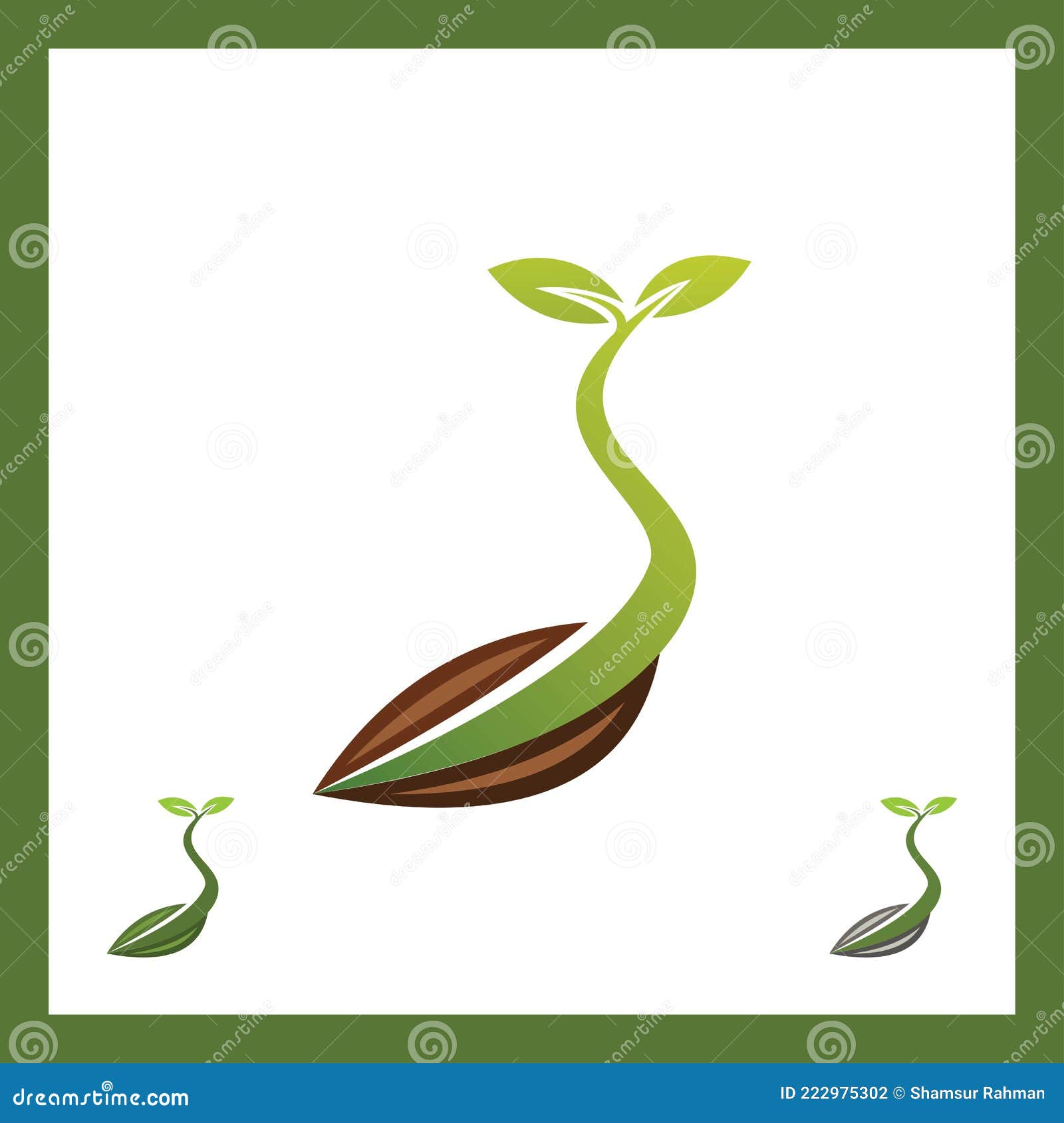 Planting Seed Sprout in Ground. Symbol Grow Sapling. Green Fresh Plant ...