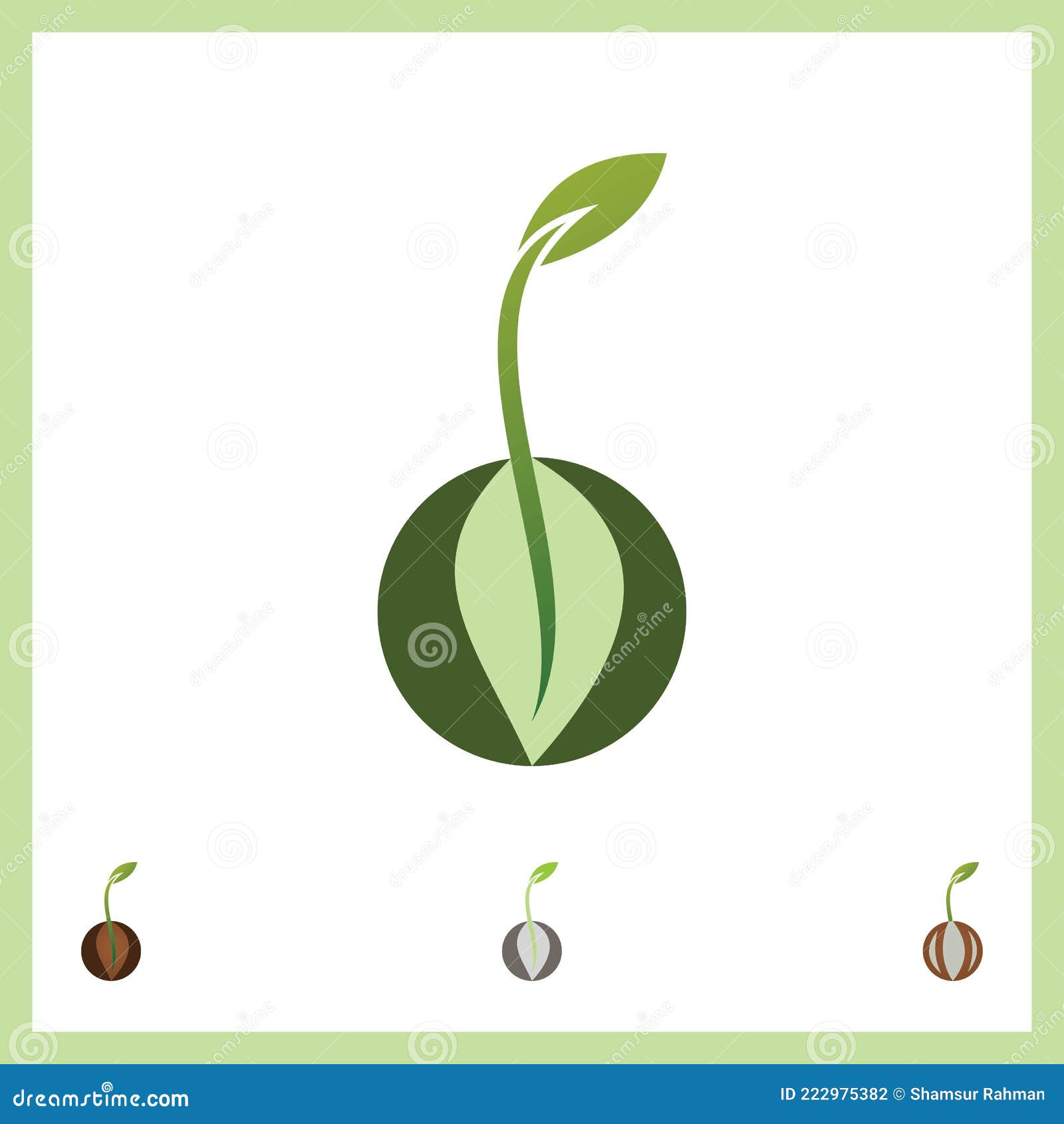 Planting Seed Sprout in Ground. Symbol Grow Sapling. Green Fresh Plant ...
