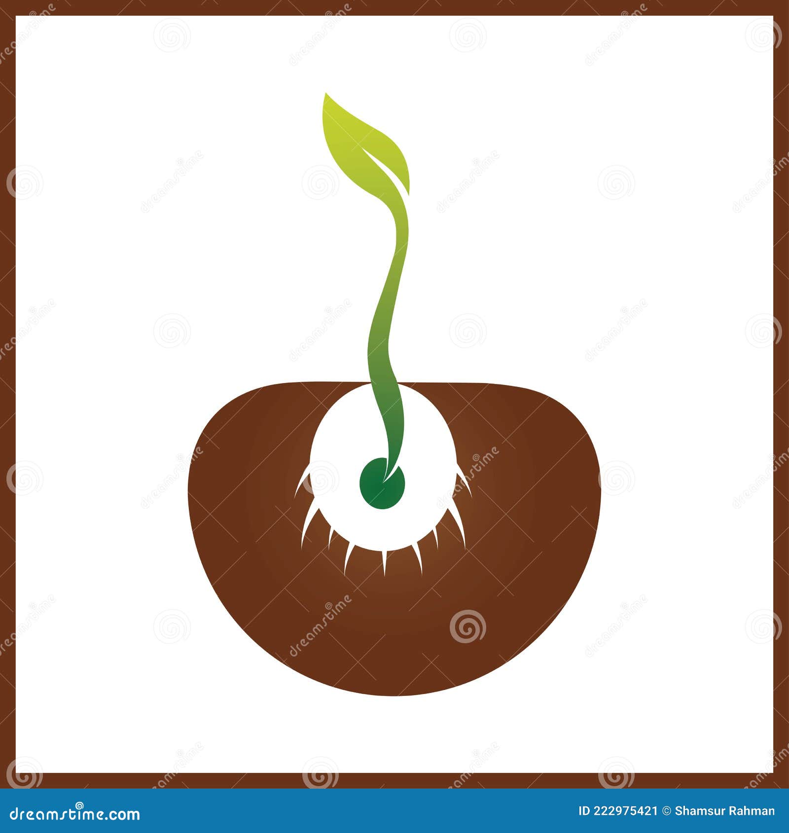 Planting Seed Sprout in Ground. Symbol Grow Sapling. Green Fresh Plant ...