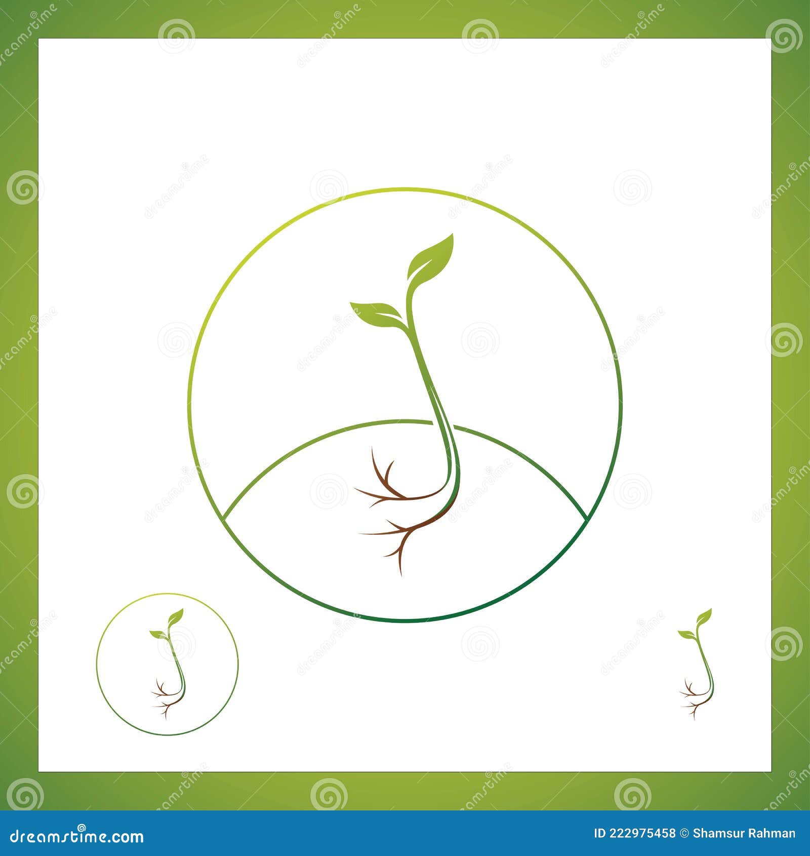 Planting Seed Sprout in Ground. Symbol Grow Sapling. Green Fresh Plant ...