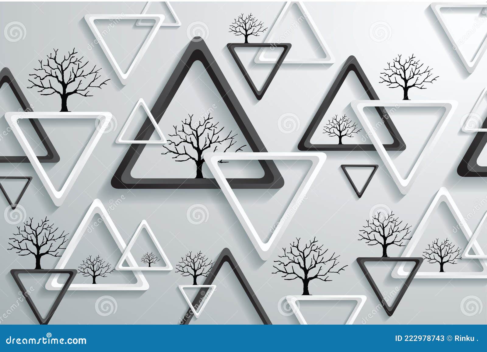 Custom Wallpaper of Black and White Triangle with Blacked Tree Photo ...