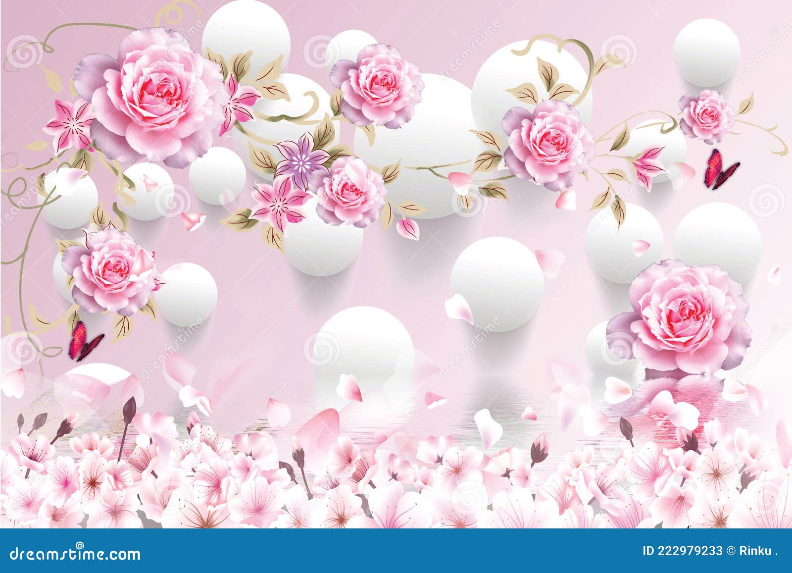 3D Illustration of Beautiful Pink Flowers 3d Background 3D Wallpaper ...