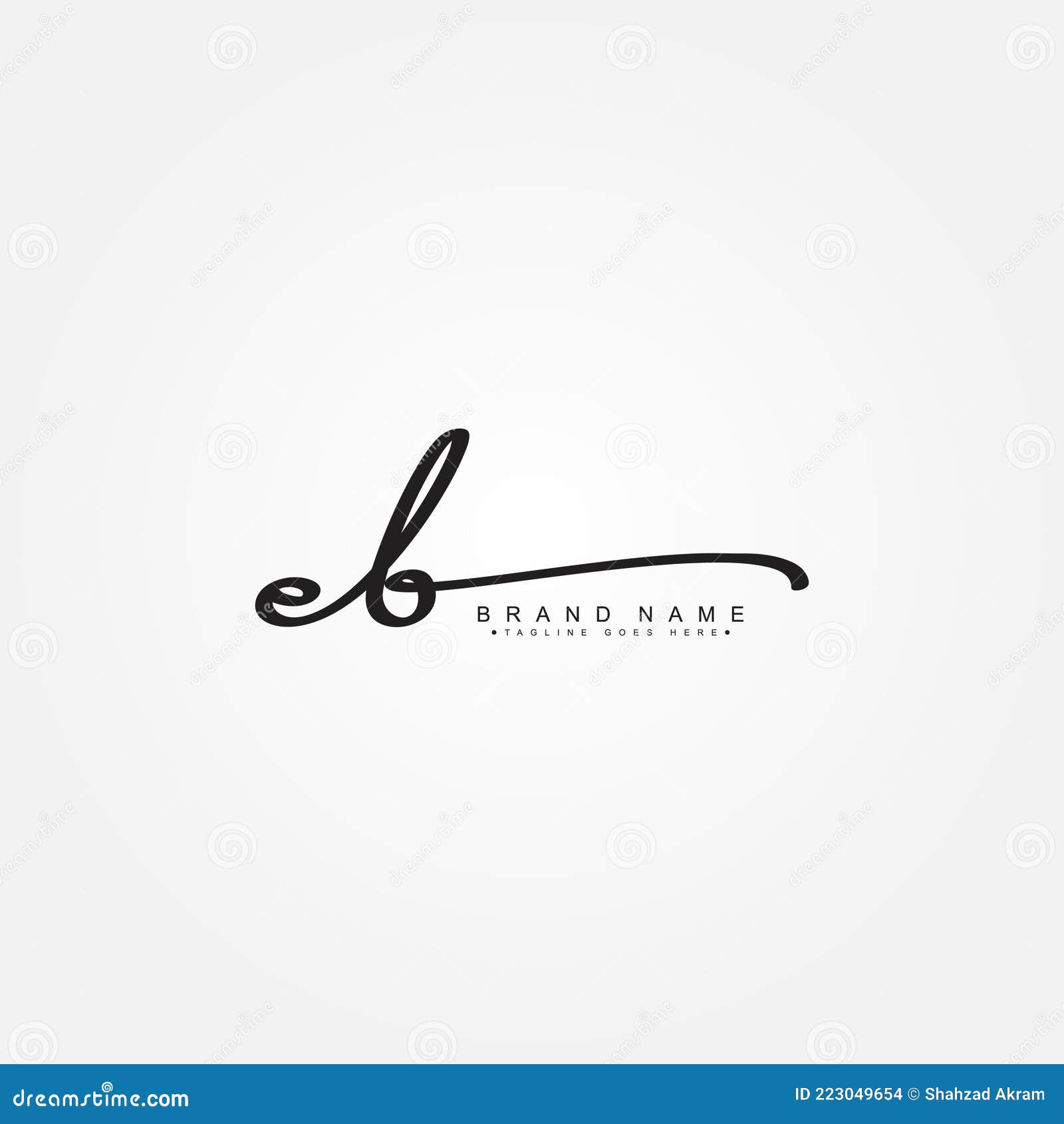 Initial Letter EB Logo - Handwritten Signature Logo Stock Vector ...