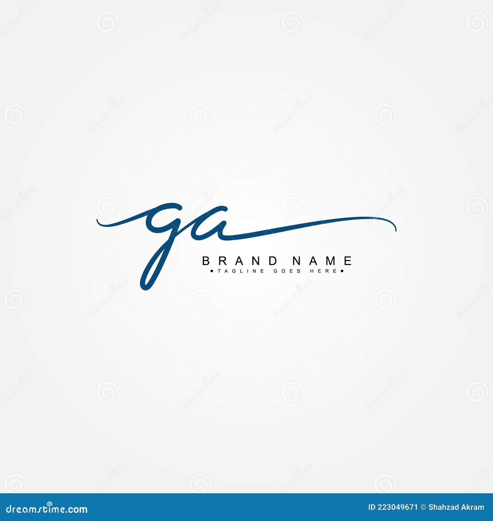 Initial Letter GA Logo - Handwritten Signature Logo Stock Vector ...