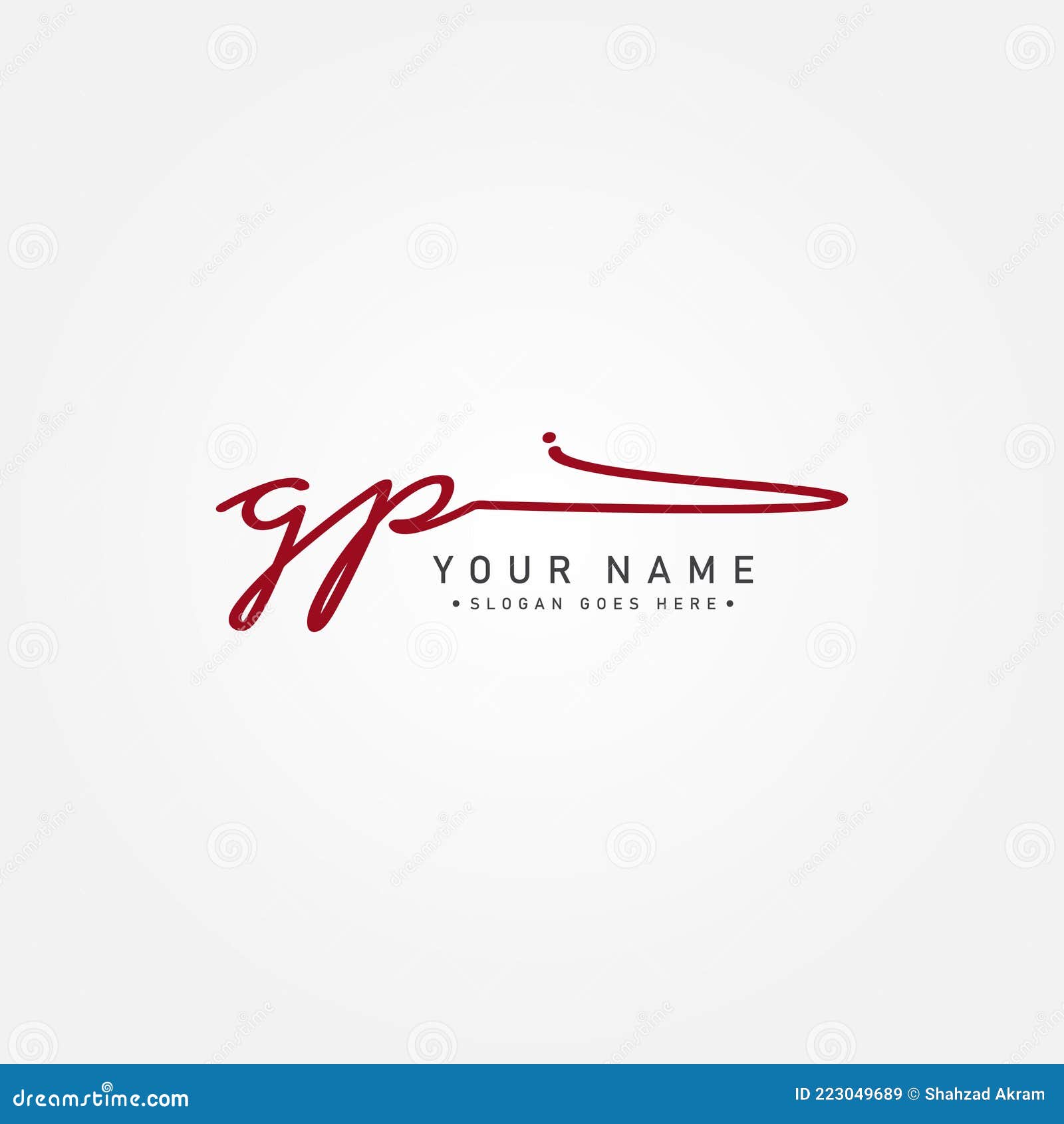 Initial Letter GP Logo - Hand Drawn Signature Style Logo Stock Vector ...