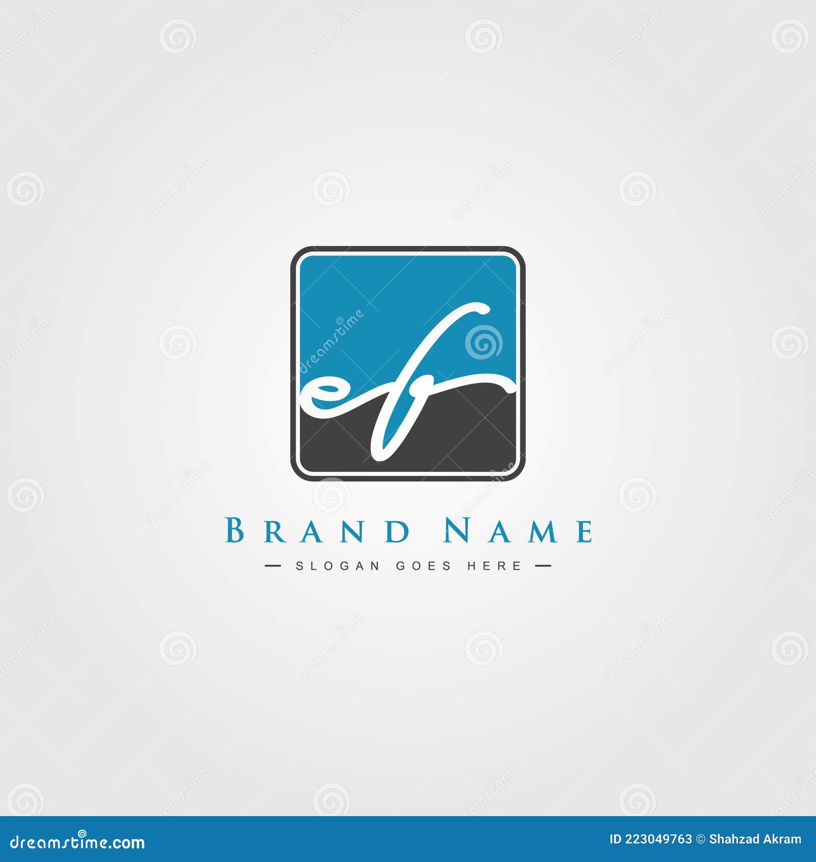 Minimal Business Logo for Initial Letter EF - Handwritten Signature ...