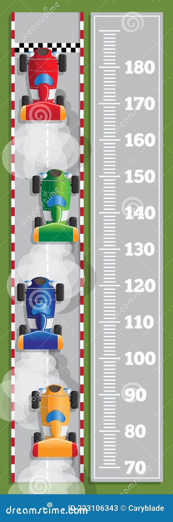 Meter Wall with Car Racing. Stock Vector - Illustration of race, ride ...