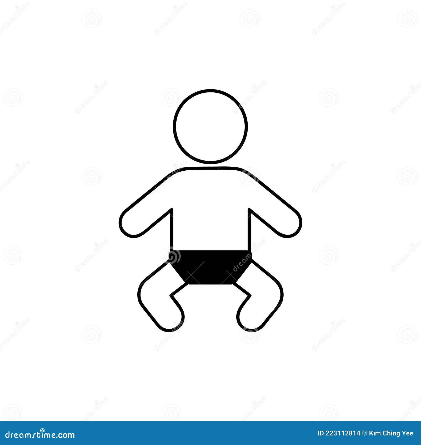Baby line icon stock vector. Illustration of baby, symbol - 223112814