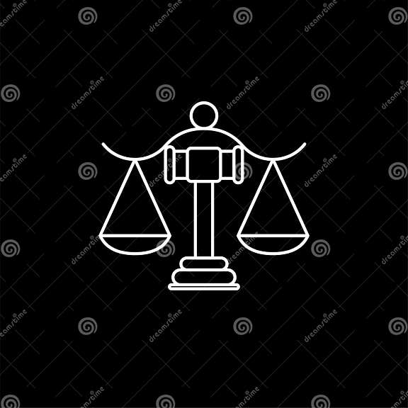 Justice Scales Line Icon. Linear Style Sign for Mobile Concept and Web ...