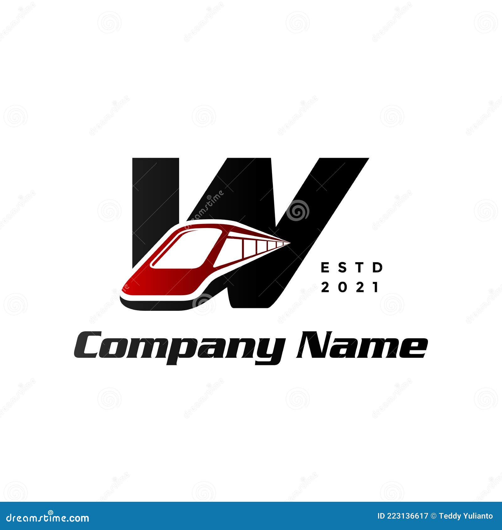 Modern and Stylish Initial W Train Stock Vector - Illustration of ...