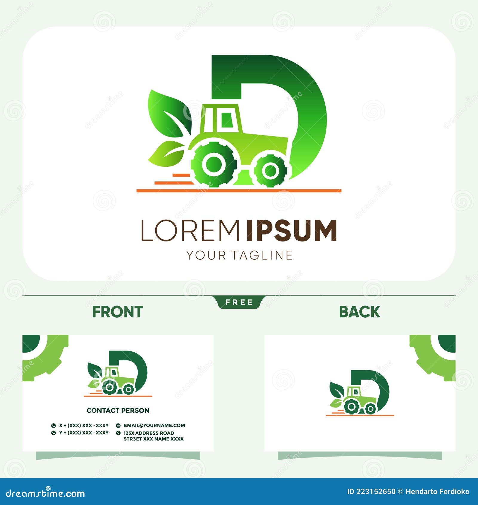 Initial Letter D Tractor Agriculture Gardening Logo Design Vector ...