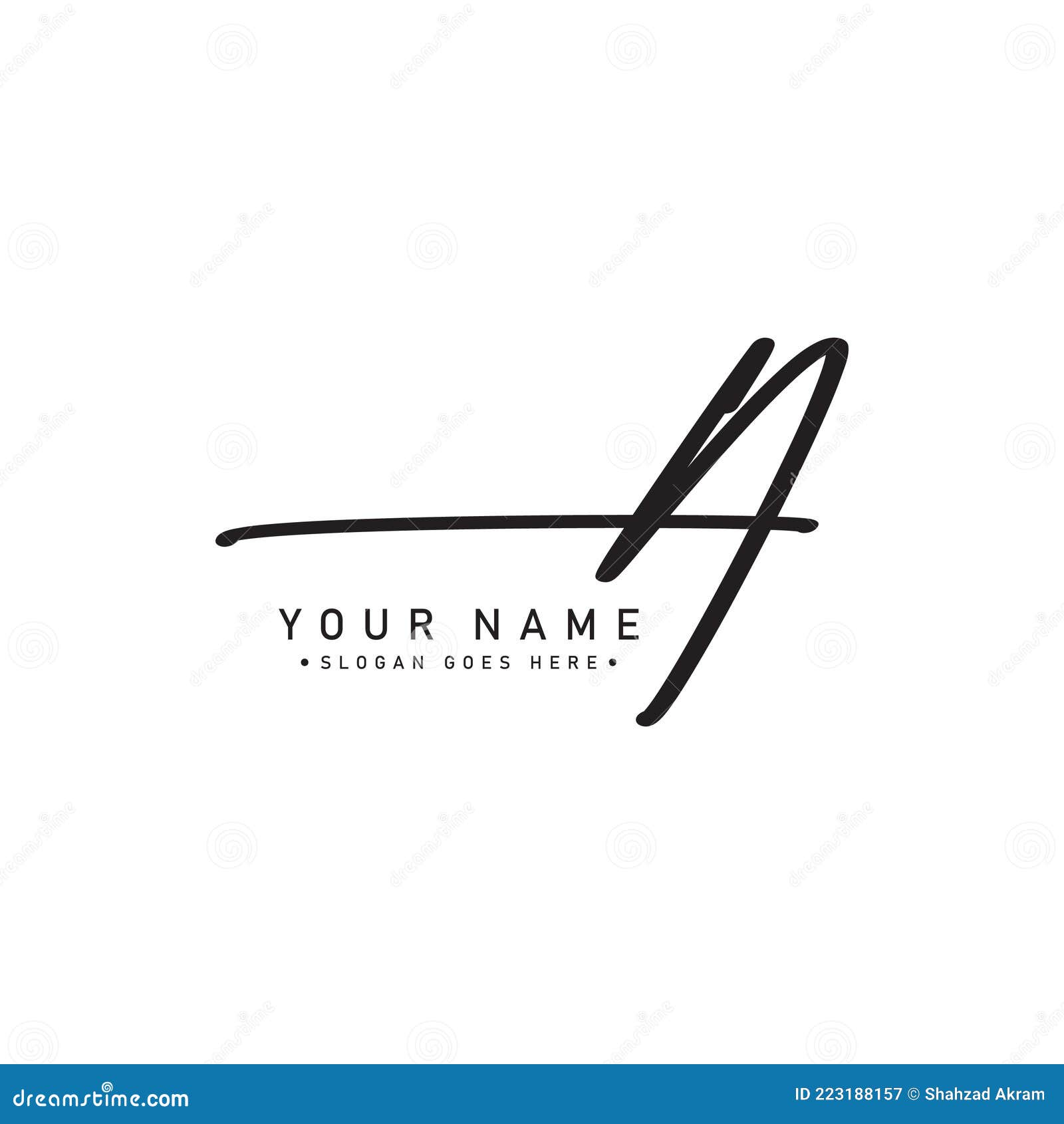 Simple Signature Logo for Initial Letter a in Handwritten Style Stock ...
