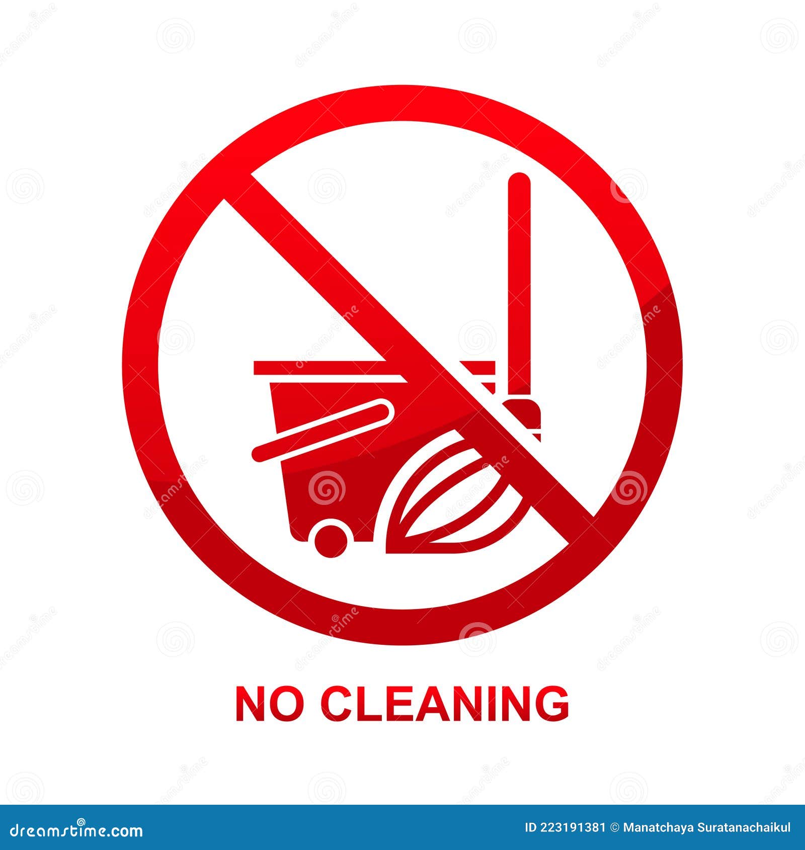 No Cleaning Sign Isolated on White Background Stock Vector ...