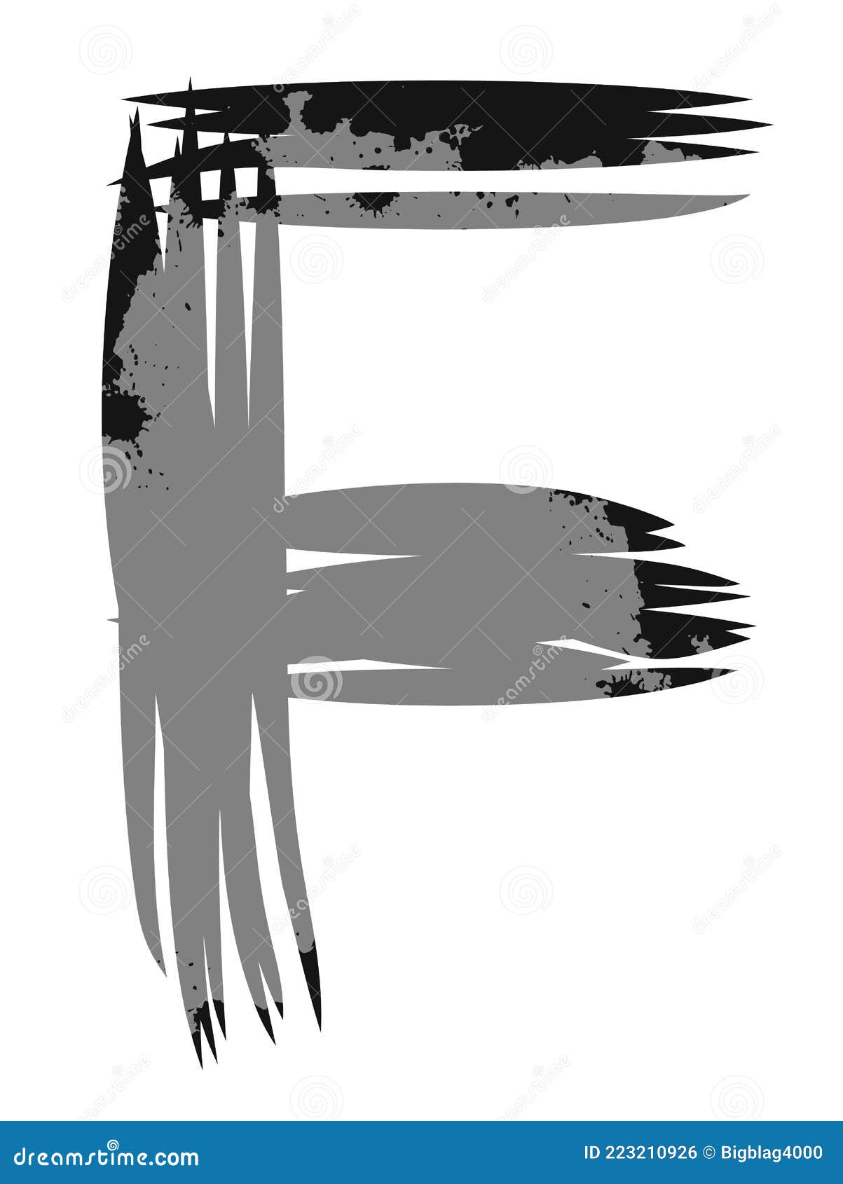 Vector Brush Strokes Letter.Art Font. Stock Vector - Illustration of ...