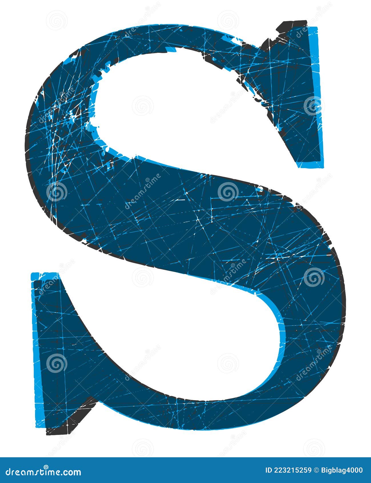 Shifted Font.Old Scratched Letter. Stock Illustration - Illustration of ...