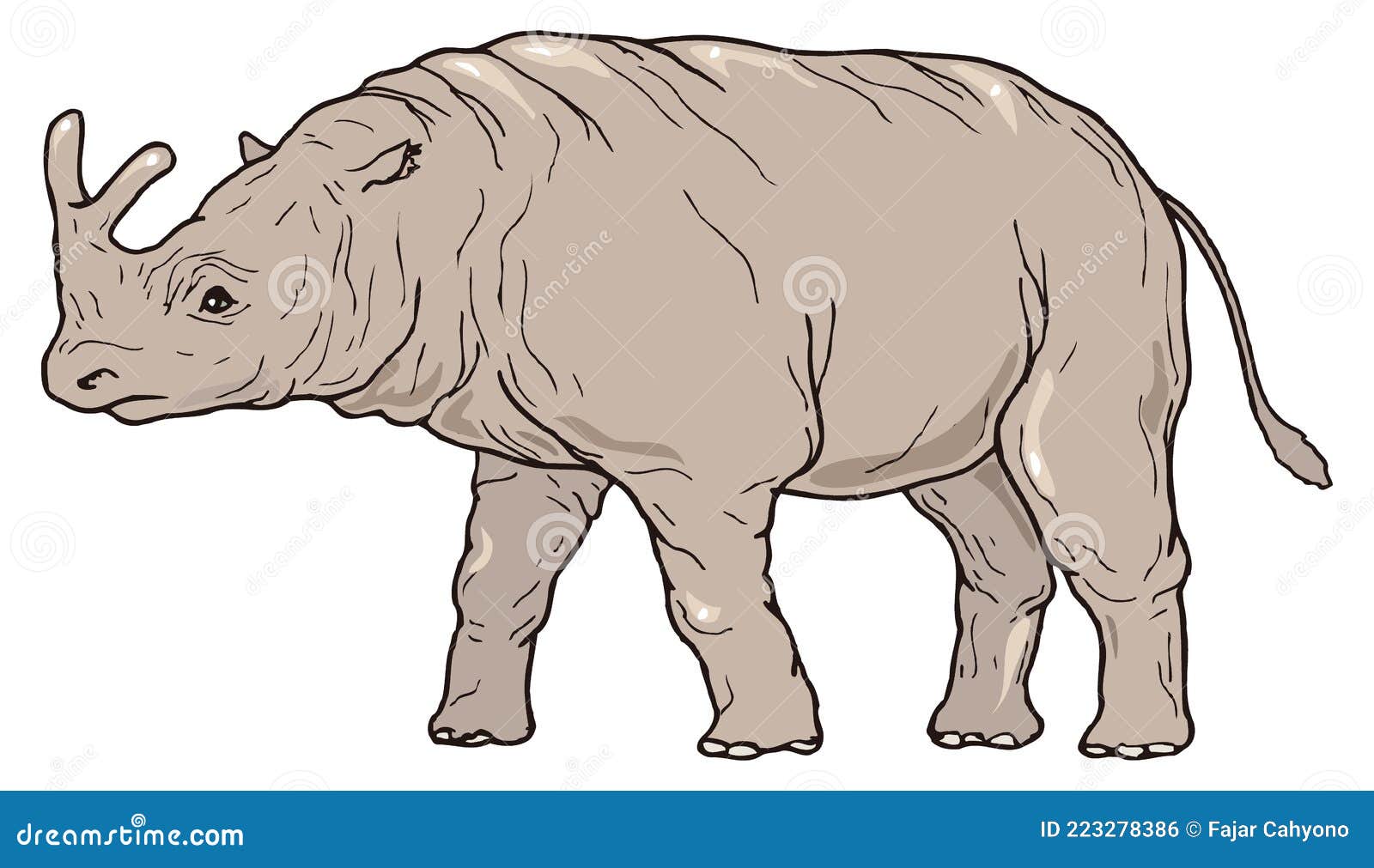 Brontotherium Dinosaur Ancient Vector Illustration Transparent ...