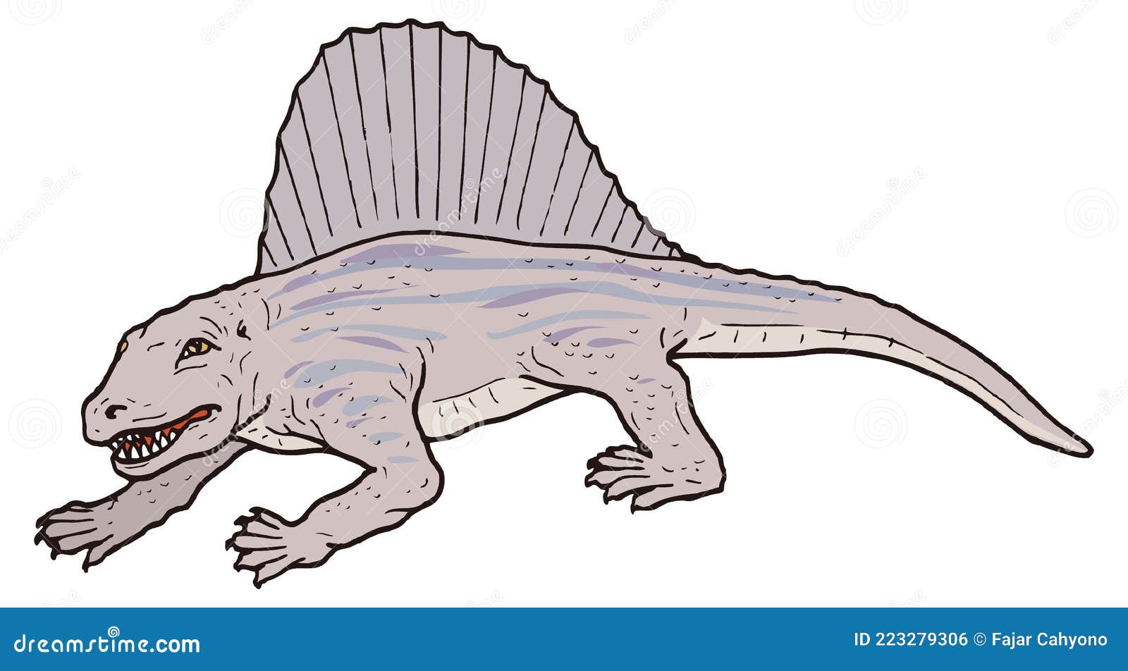 Dimetrodon Dinosaur Ancient Vector Illustration Transparent Background ...
