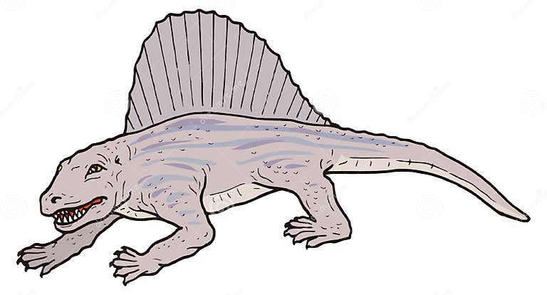 Dimetrodon Dinosaur Ancient Vector Illustration Transparent Background ...