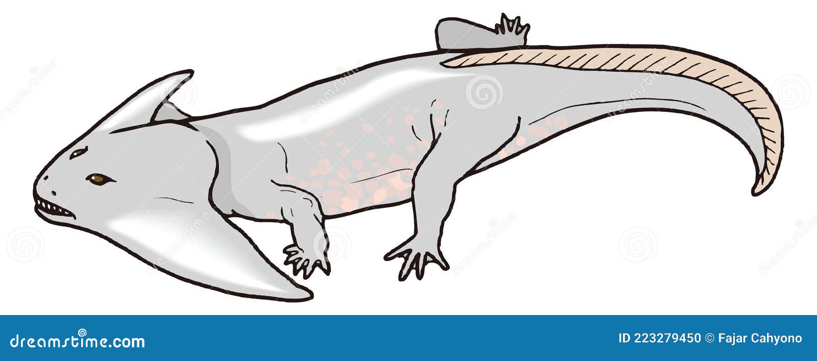 Diplocaulus Dinosaur Ancient Vector Illustration Transparent Background ...